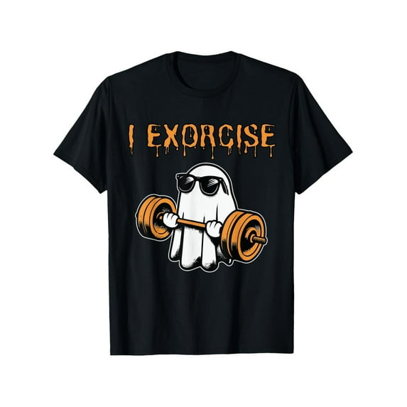 ghost i exorcise funny gym exercise workout spooky Halloween T-Shirt ...