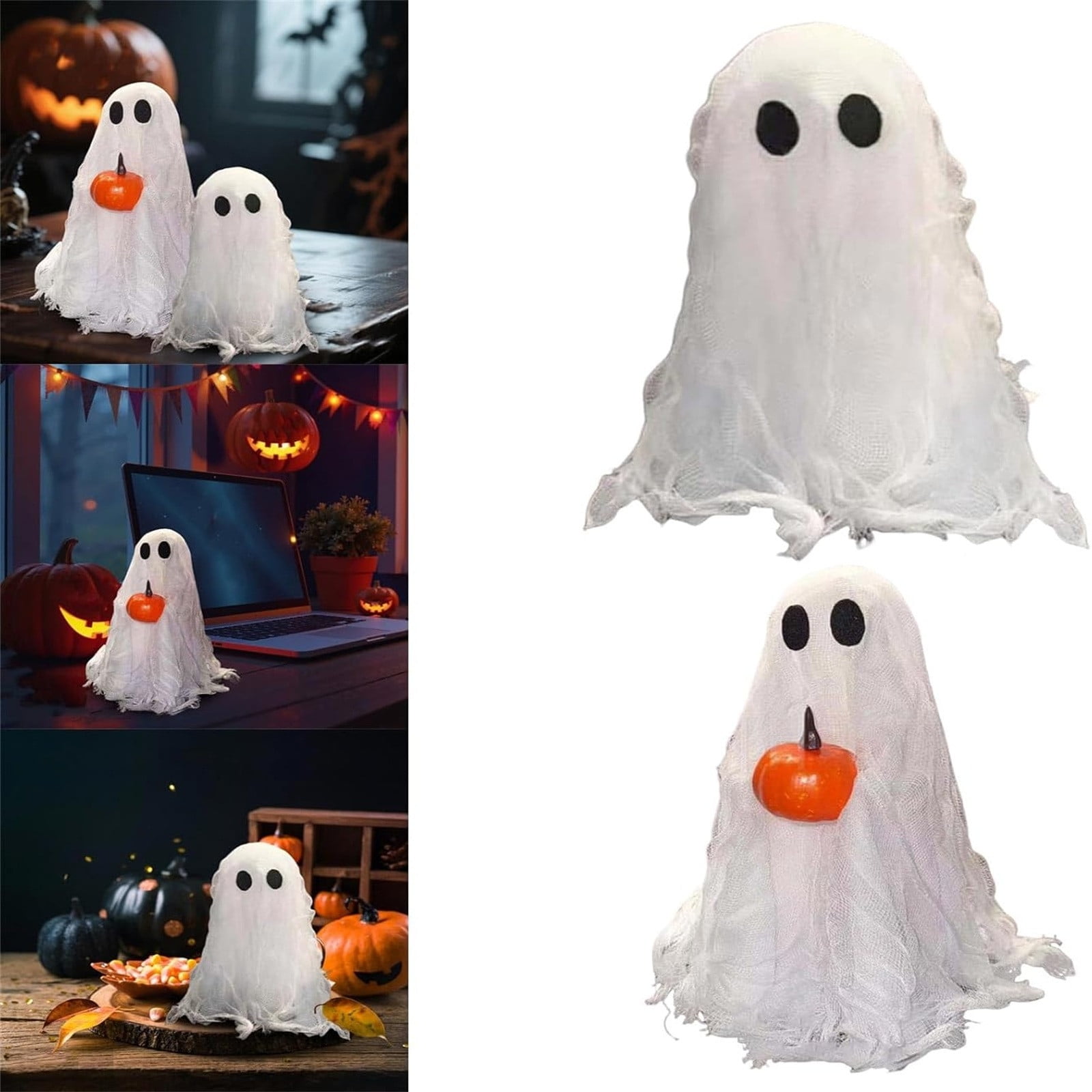 ghosts Halloween Decor Indoor Cute， Light up Ghost Tabletop Decor for ...