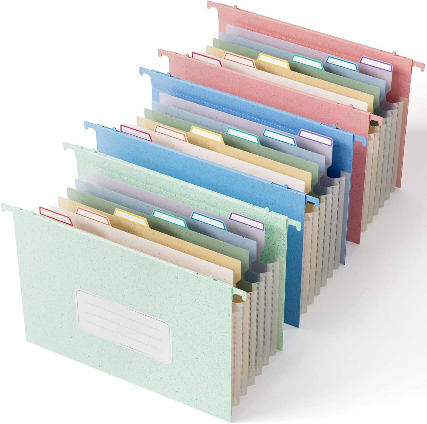 riwagfjk Wheat Straw Expanding Hanging File Folders 3 Color File ...