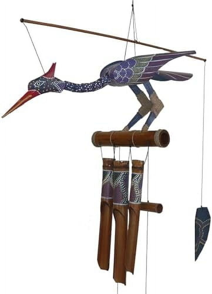 gifts 174p passion bobbing head bird bamboo wind chime, hand painted ...