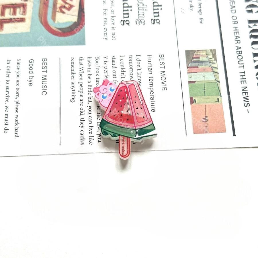 gifts for women-Cute Red Cartoon Acrylic Hair Clip and Fridge Magnet ...