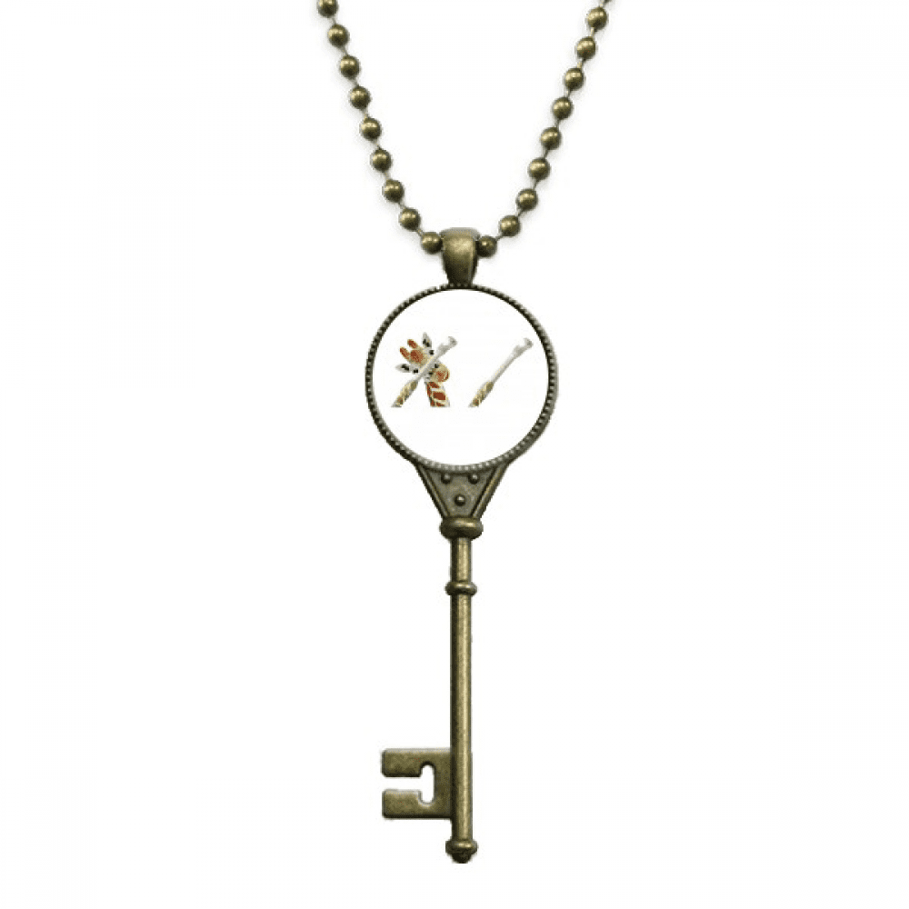 giraffe animal writhing art deco fashion key necklace pendant tray ...
