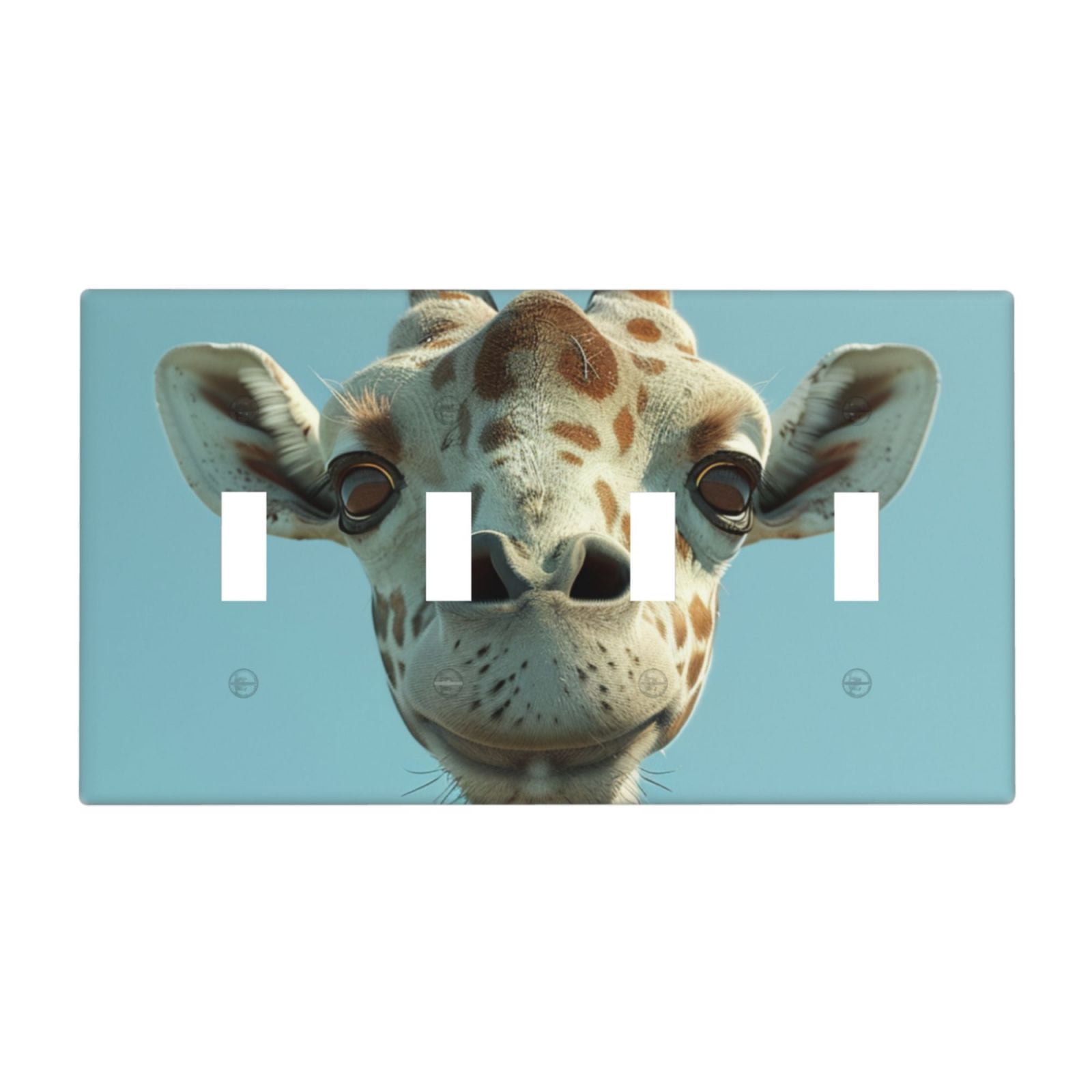giraffe blue Switch Cover Decorative Wall Plate / 4-Gang 4-Toggle ...