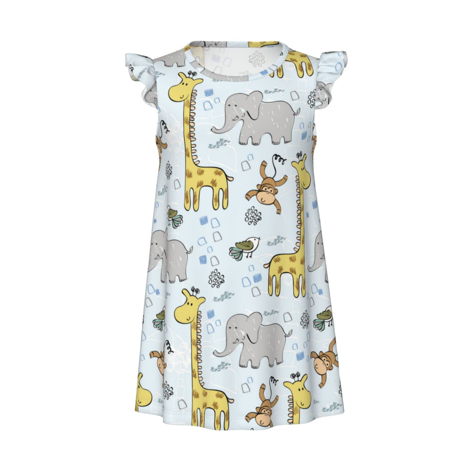 giraffe monkey_A Girls Nightgowns, Pajamas for Girls, Soft Flutter ...