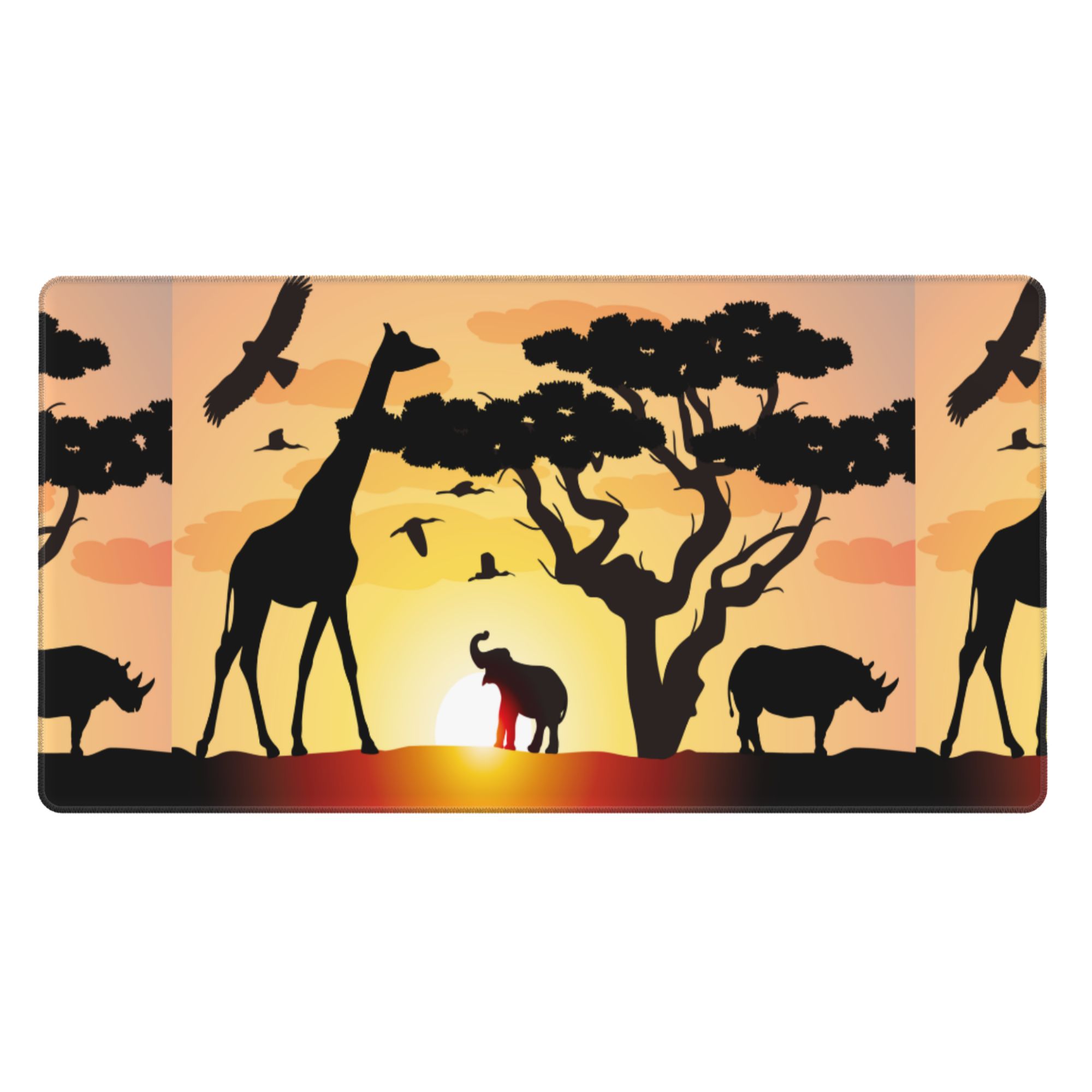 giraffe rhino elephant Large Gaming Mouse Pad, Large Keyboard Pad,Desk ...