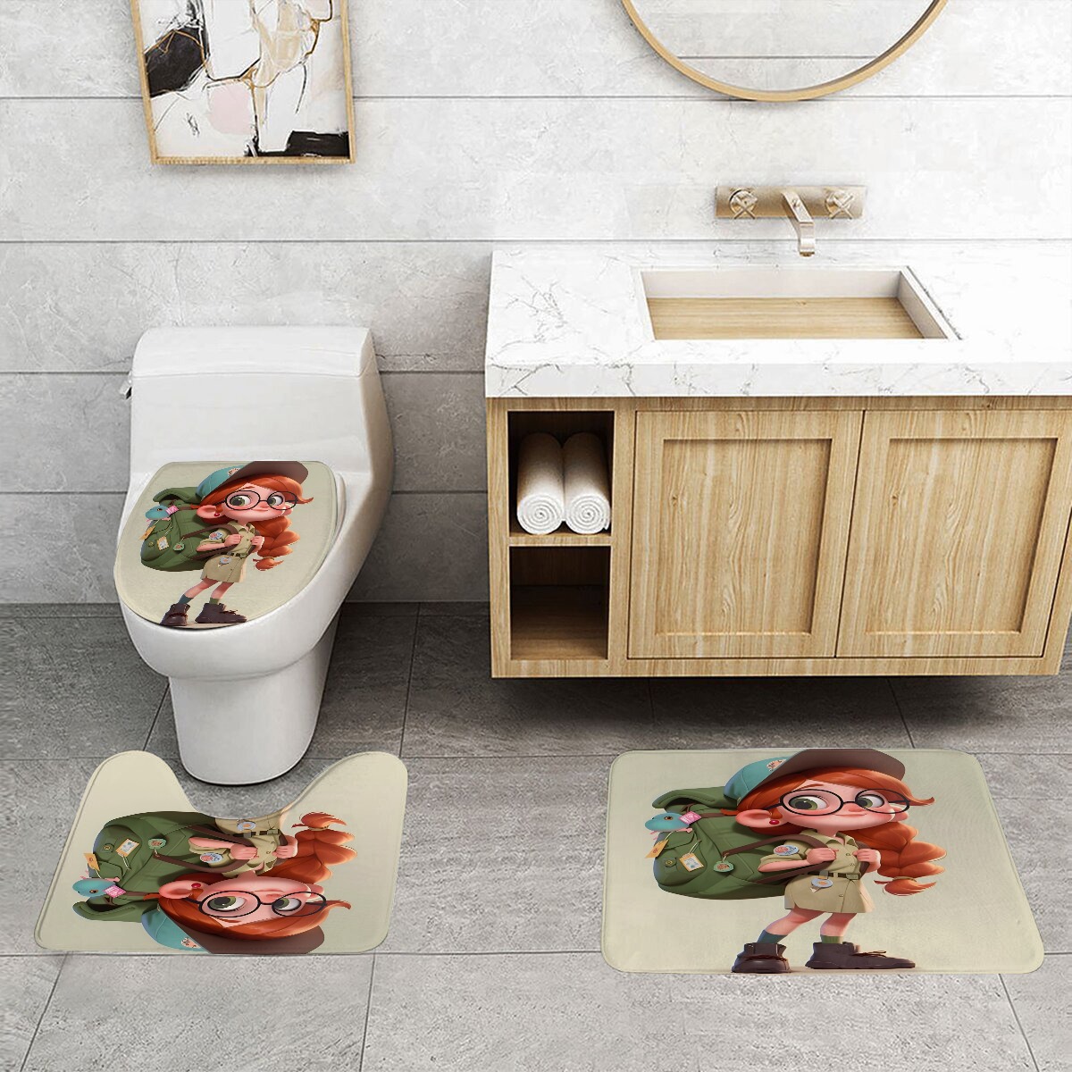 girl scout floor mat and toilet set is durable, machine washable, and ...