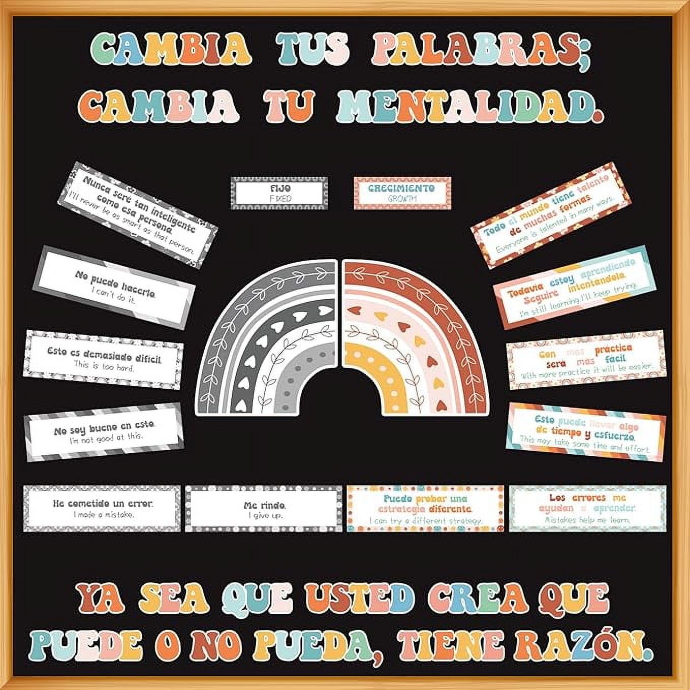 gisgfim 34 Pcs Spanish Groovy Hippie Growth Mindset Posters Banners ...