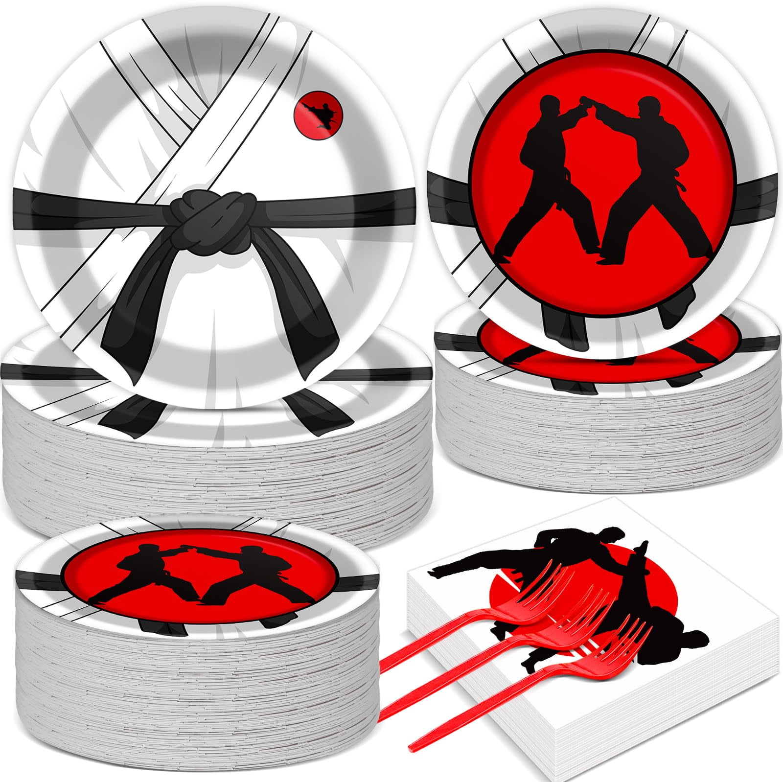gisgfim 50 Guests Karate CI30 Party Decorations Karate Plates and ...