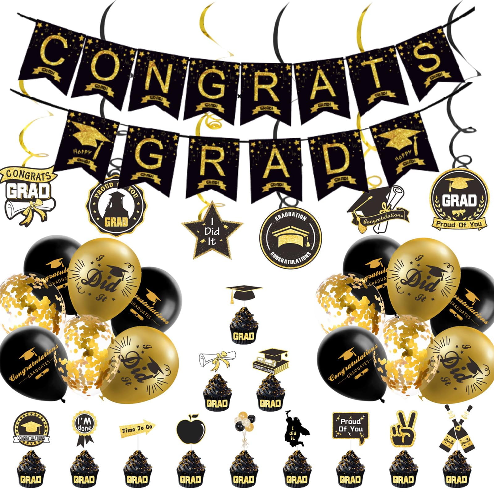 gisgfim 96Pcs Retirement Party KEF16 Plates and Napkins Happy ...