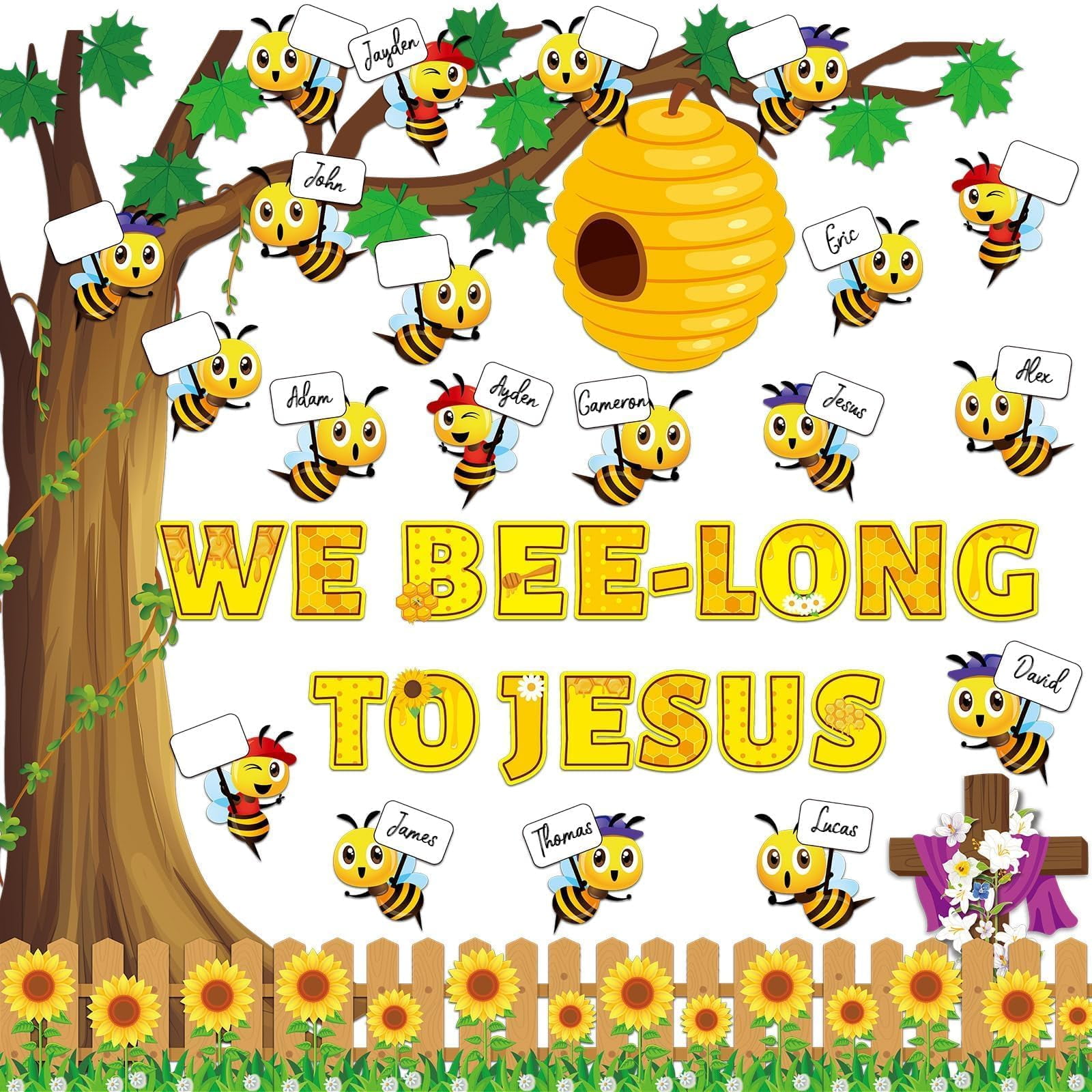 gisgfim Bee Bulletin Board Decorations Set Christmas Bee Jesus ...