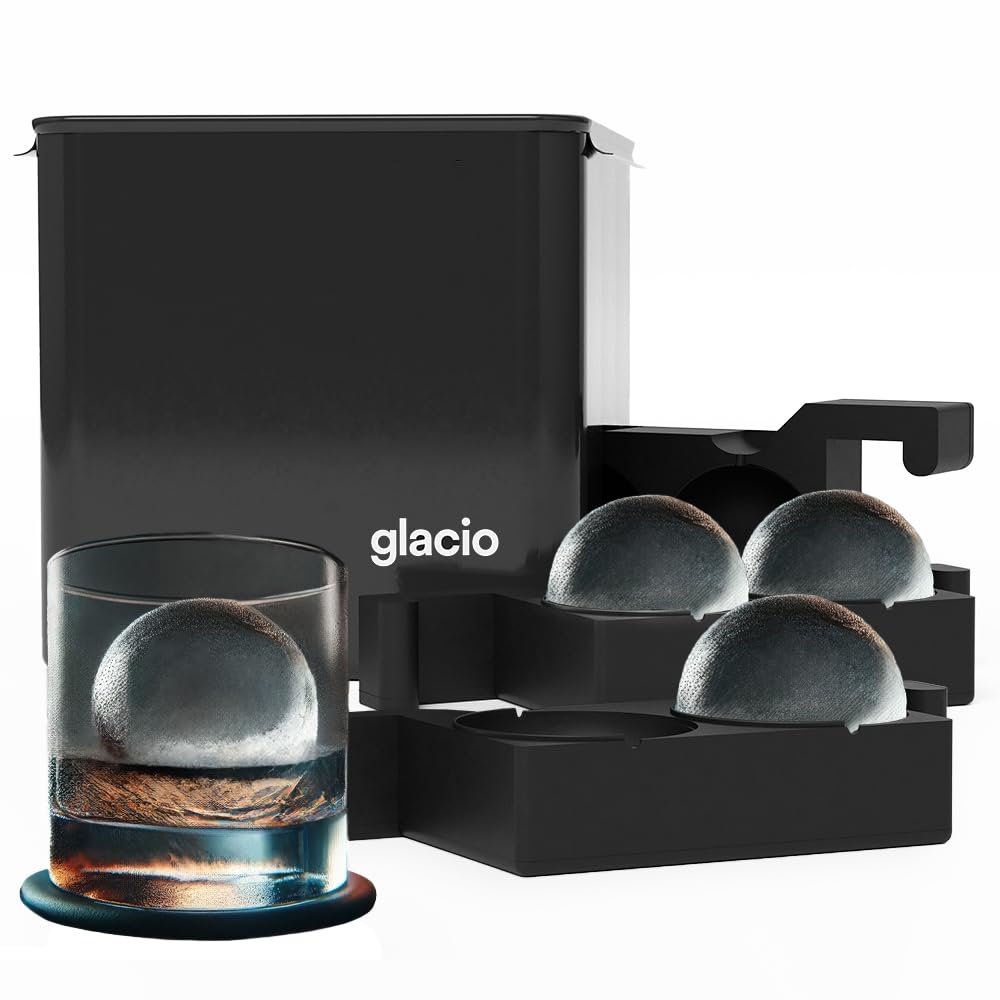 glacio Clear Ice Ball Maker Set - Creates Four 2.4-Inch Crystal Clear ...