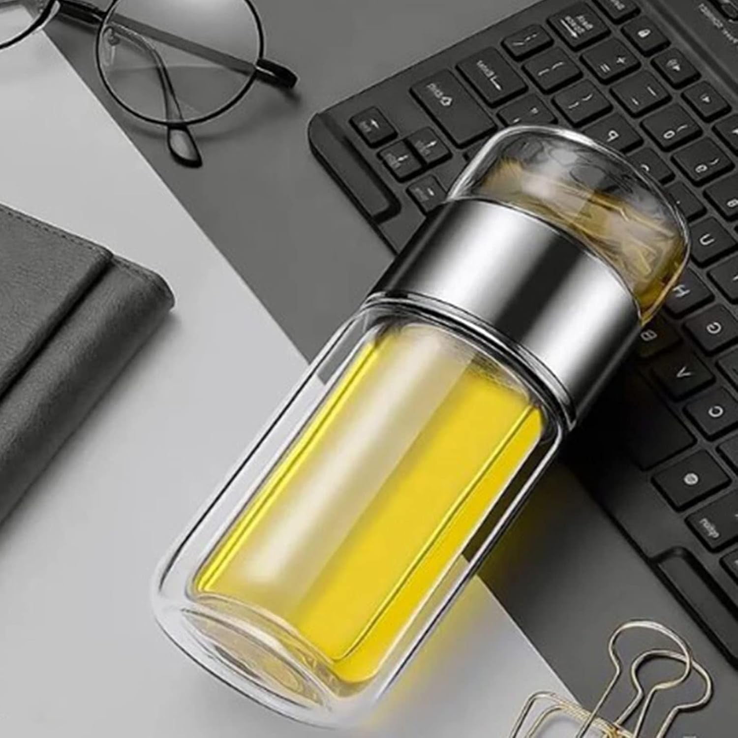 glass tea infuser，2026 New Tea Infuser Bottle, Double-Layer Leak-Proof ...