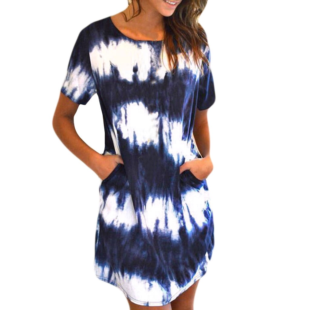 gldaond Women’s Casual Summer T Shirt Dress Loose Soft Crewneck Short ...