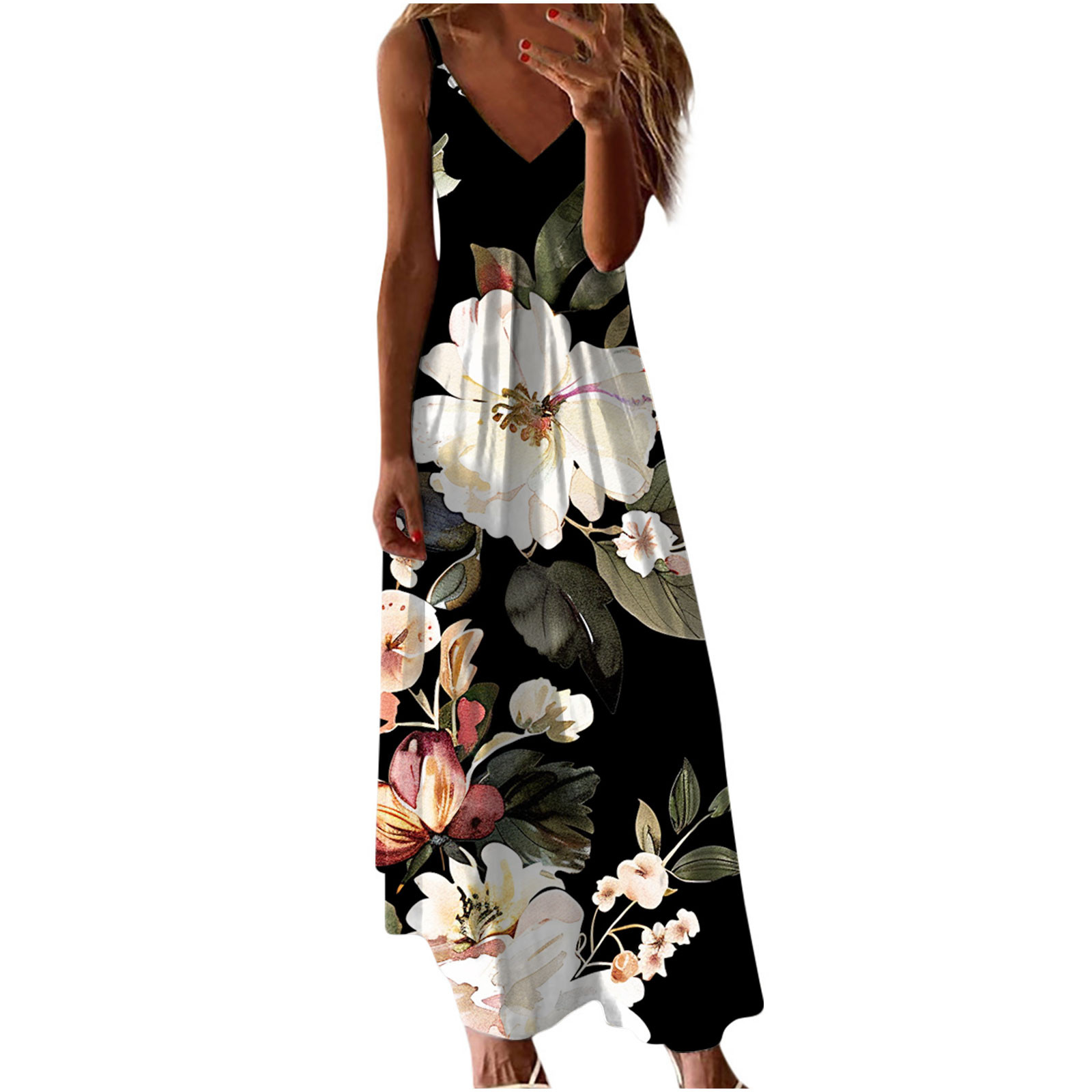 gldaond Women's Summer Dresses 2024 Casual Sleeveless V Neck Dress ...