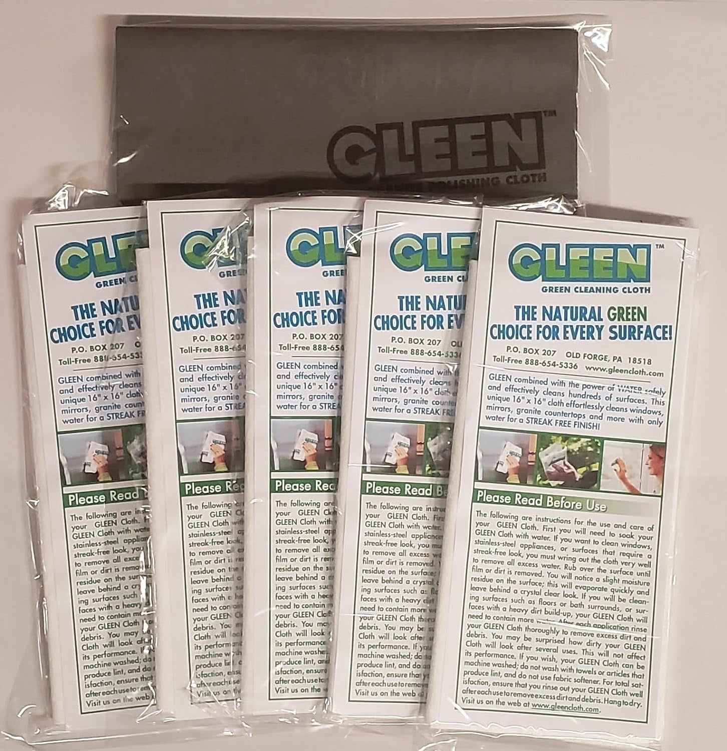 gleen 5 Cloth Pack w/1 Stainless Steel Cloth - Walmart.com