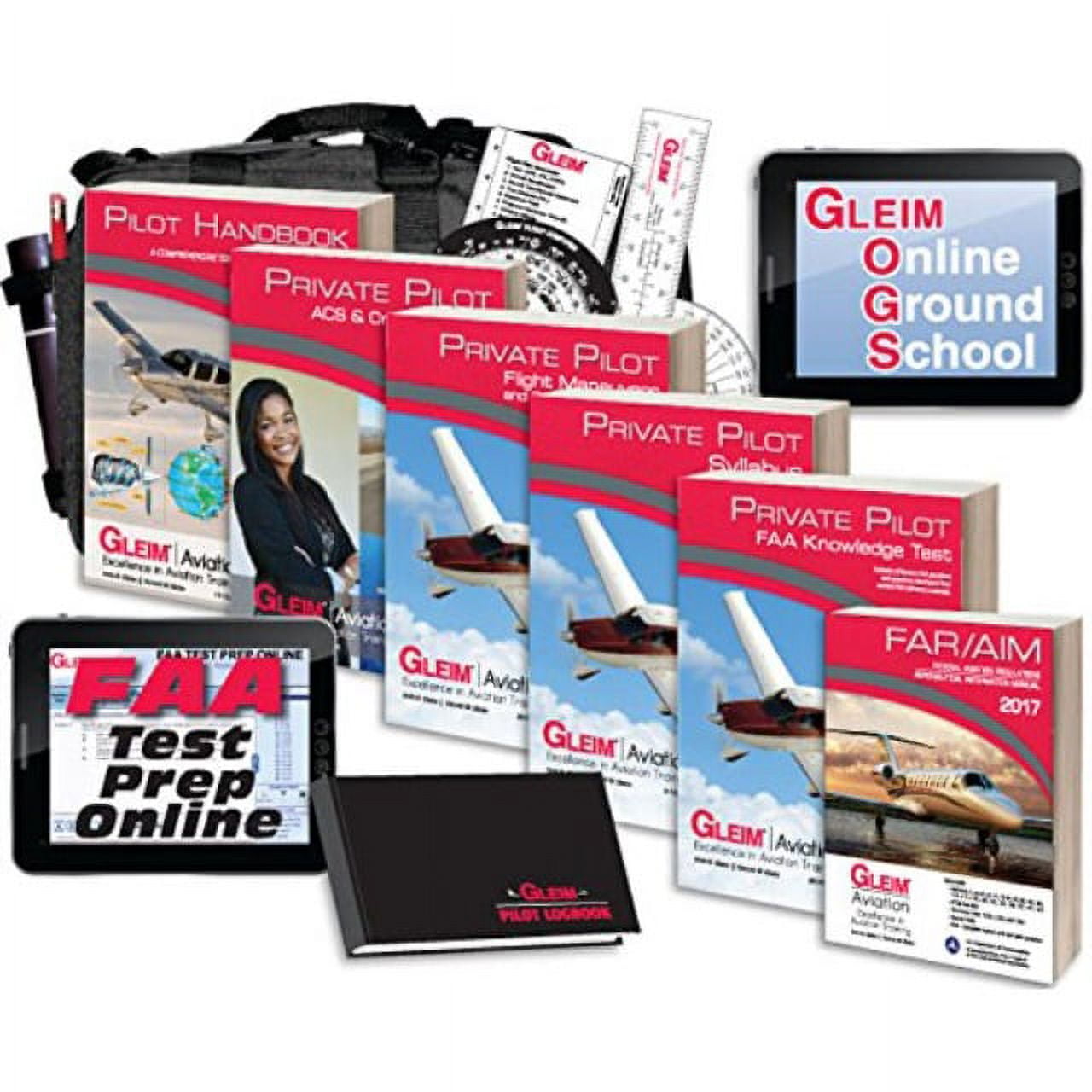 Gleim Deluxe Private Pilot Kit with Gear Set, Flight Bag, Computer ...