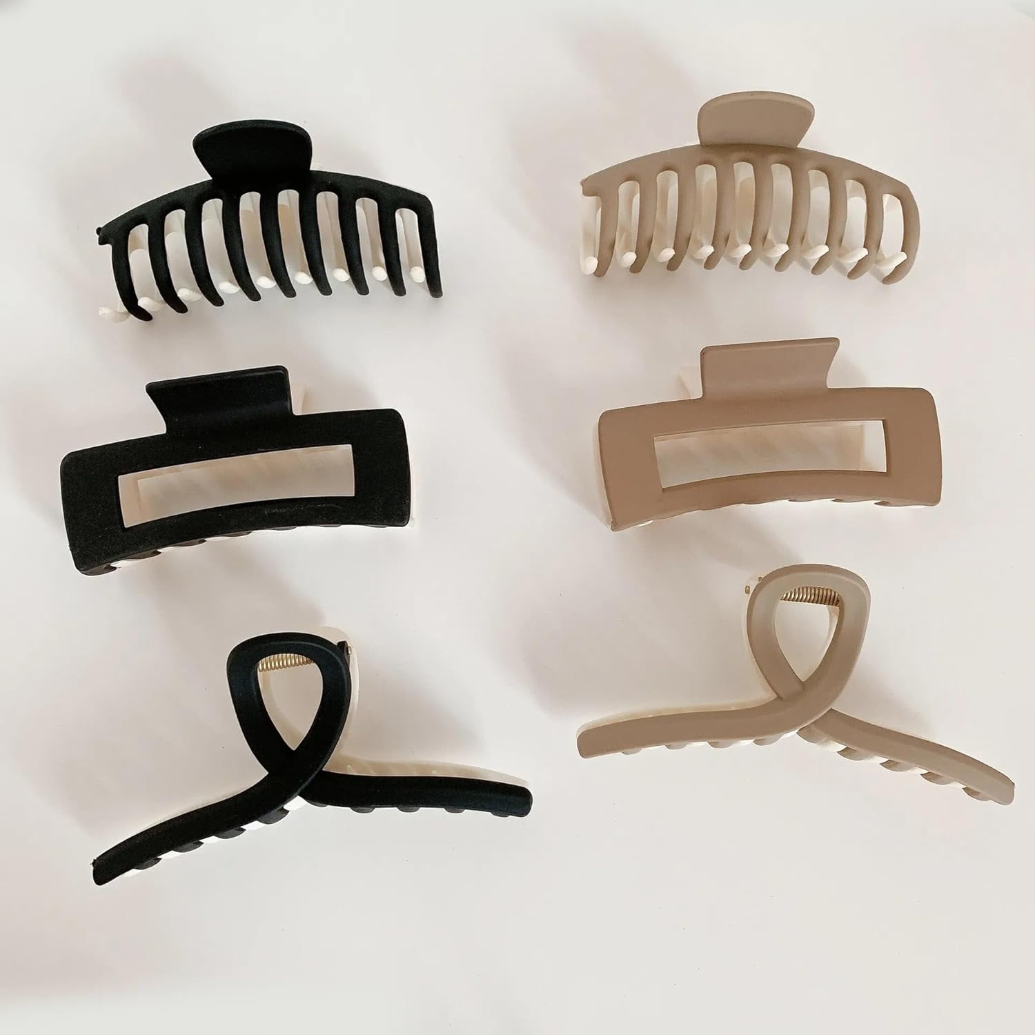 glimm Set of 3 Frosted Geometric Matte Resin Hair Claw Clips Large ...