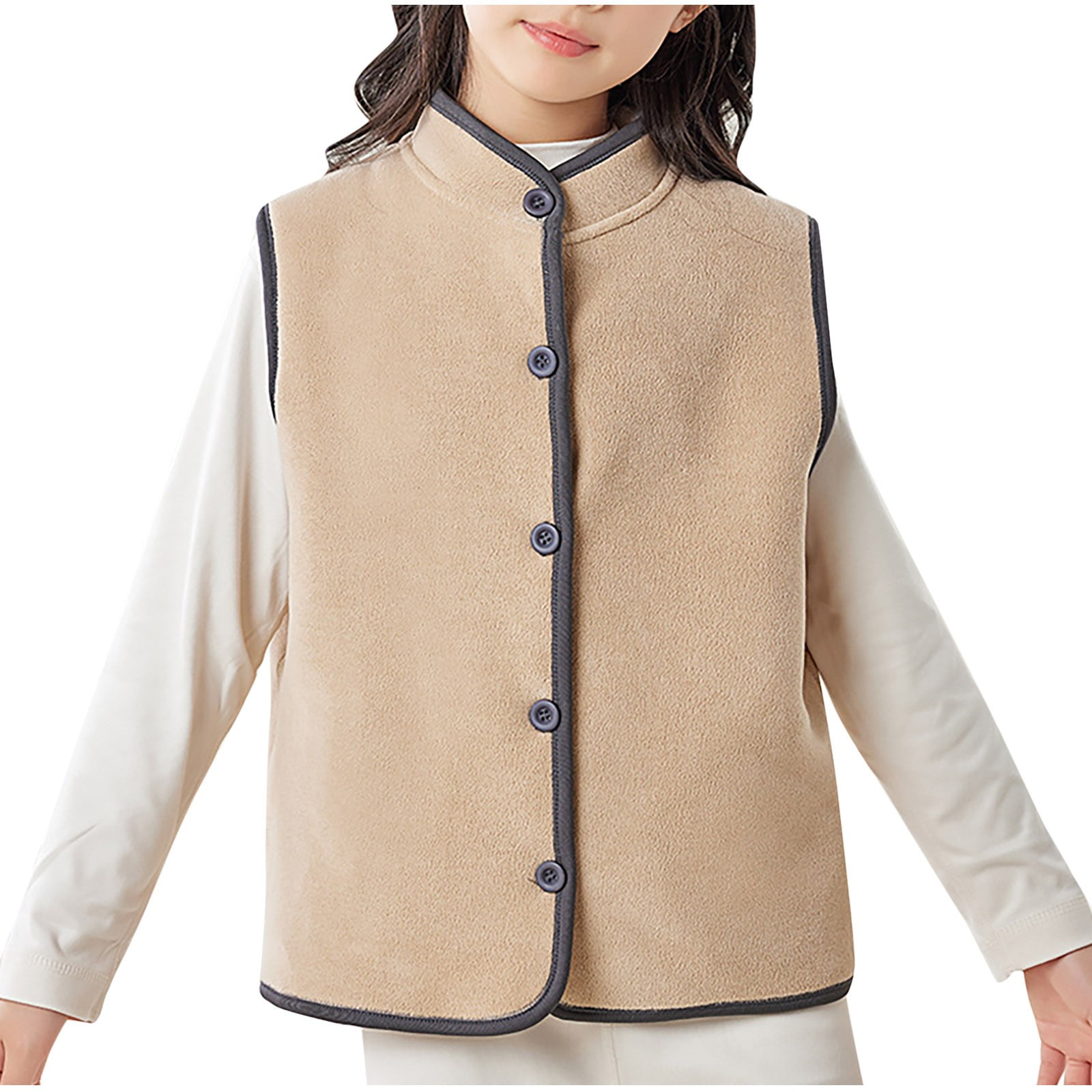 gljltg Toddler Baby Boys Girls Sleeveless Wool Coat Winter Warm Single ...