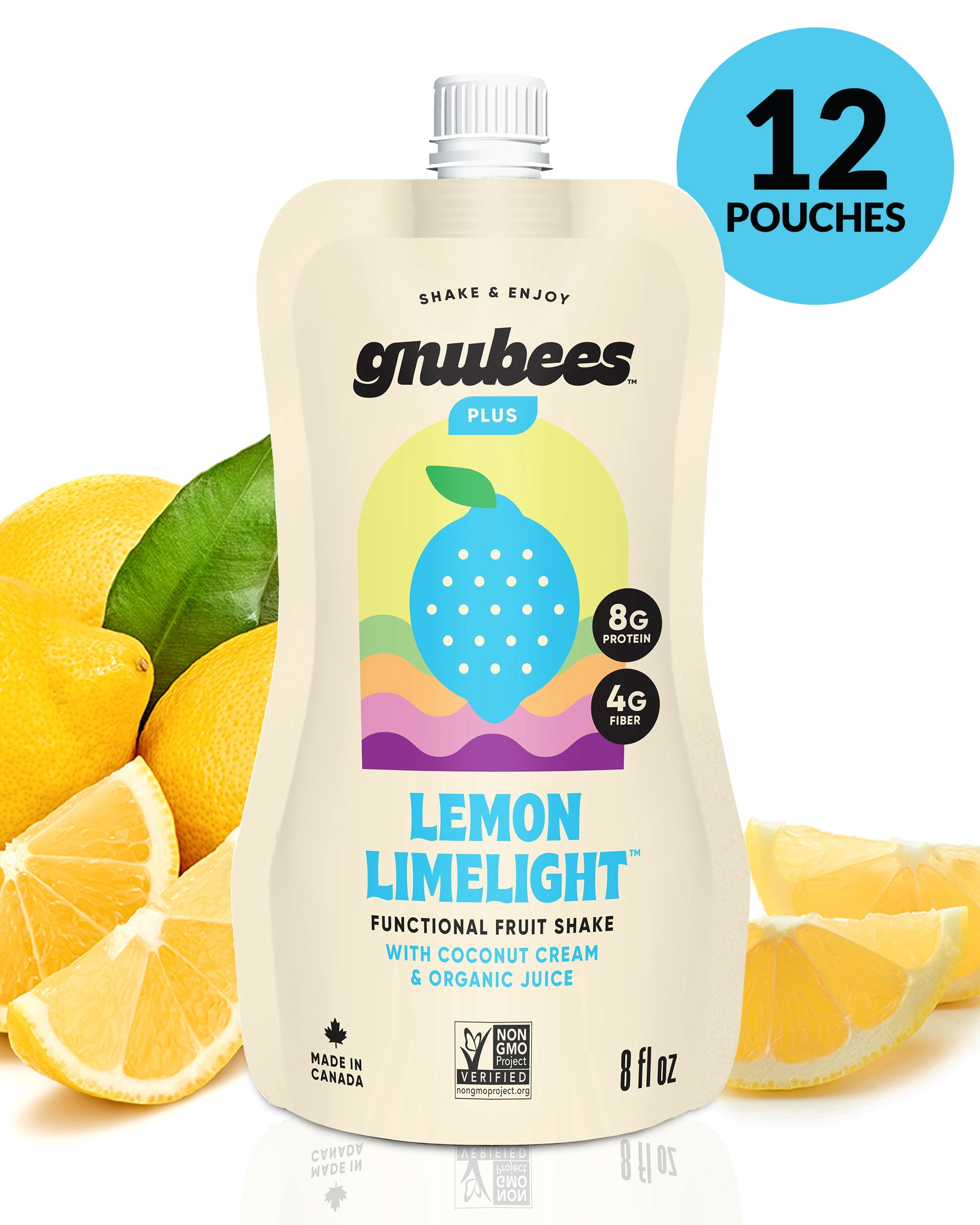 gnubees Lemon Limelight Pack of 12 Pouches (8.5oz Each) - Walmart.com