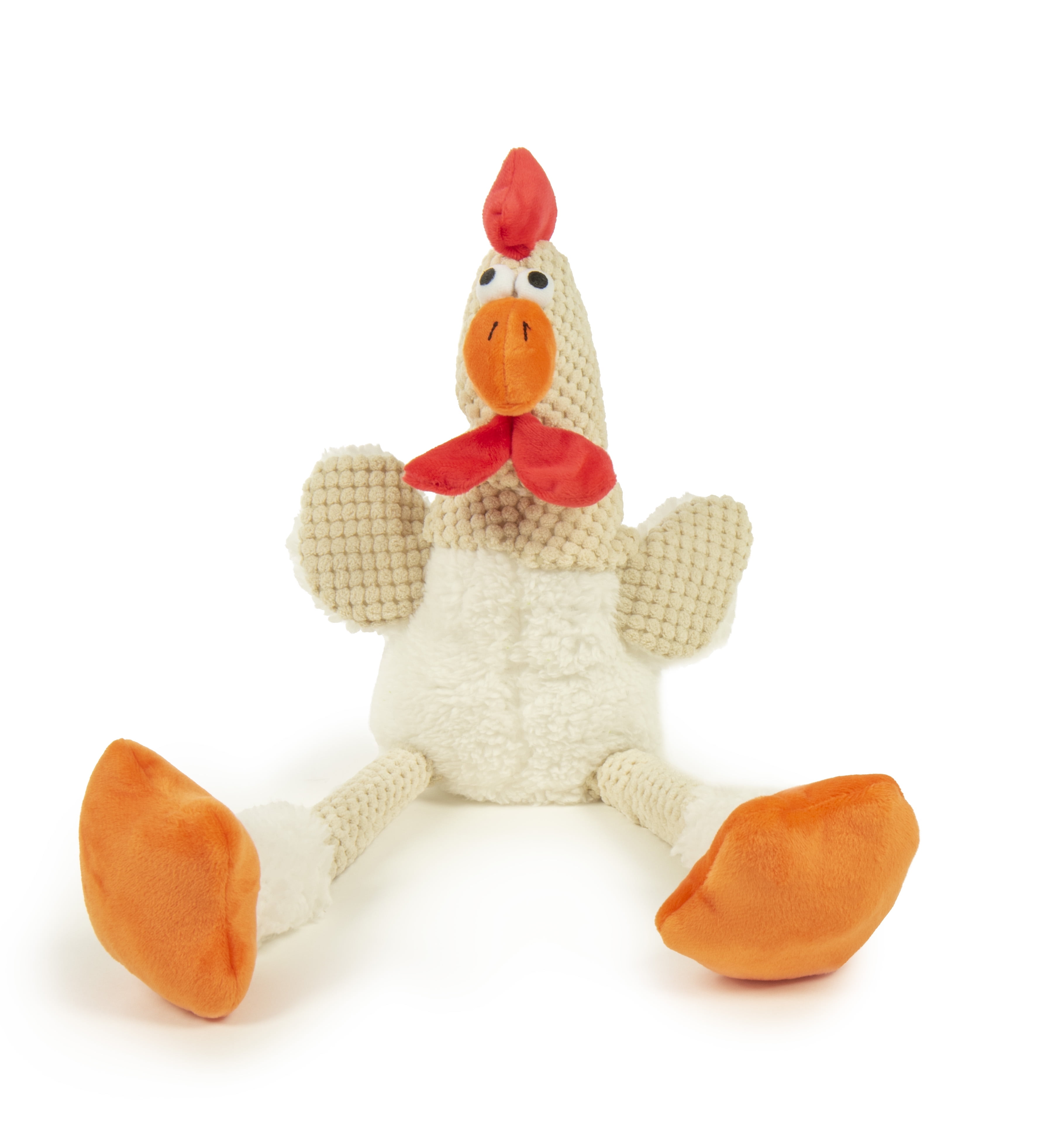 goDog Checkers Skinny Rooster Squeaky Plush Dog Toy, Chew Guard ...