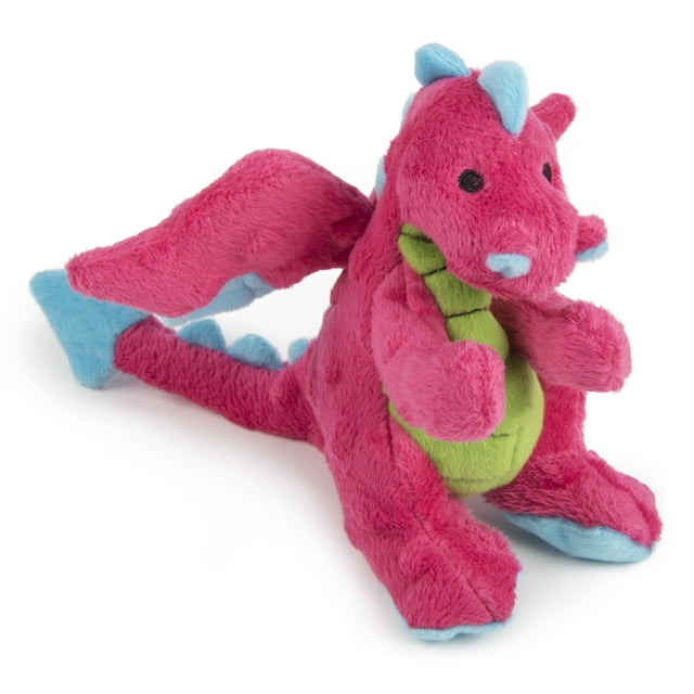 goDog Dragons Squeaky Plush Dog Toy, Chew Guard Technology - Pink ...
