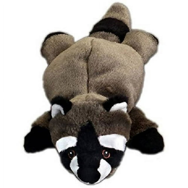 goDog Flatz Squeaky Plush Dog Toy, Chew Guard Technology - Raccoon ...