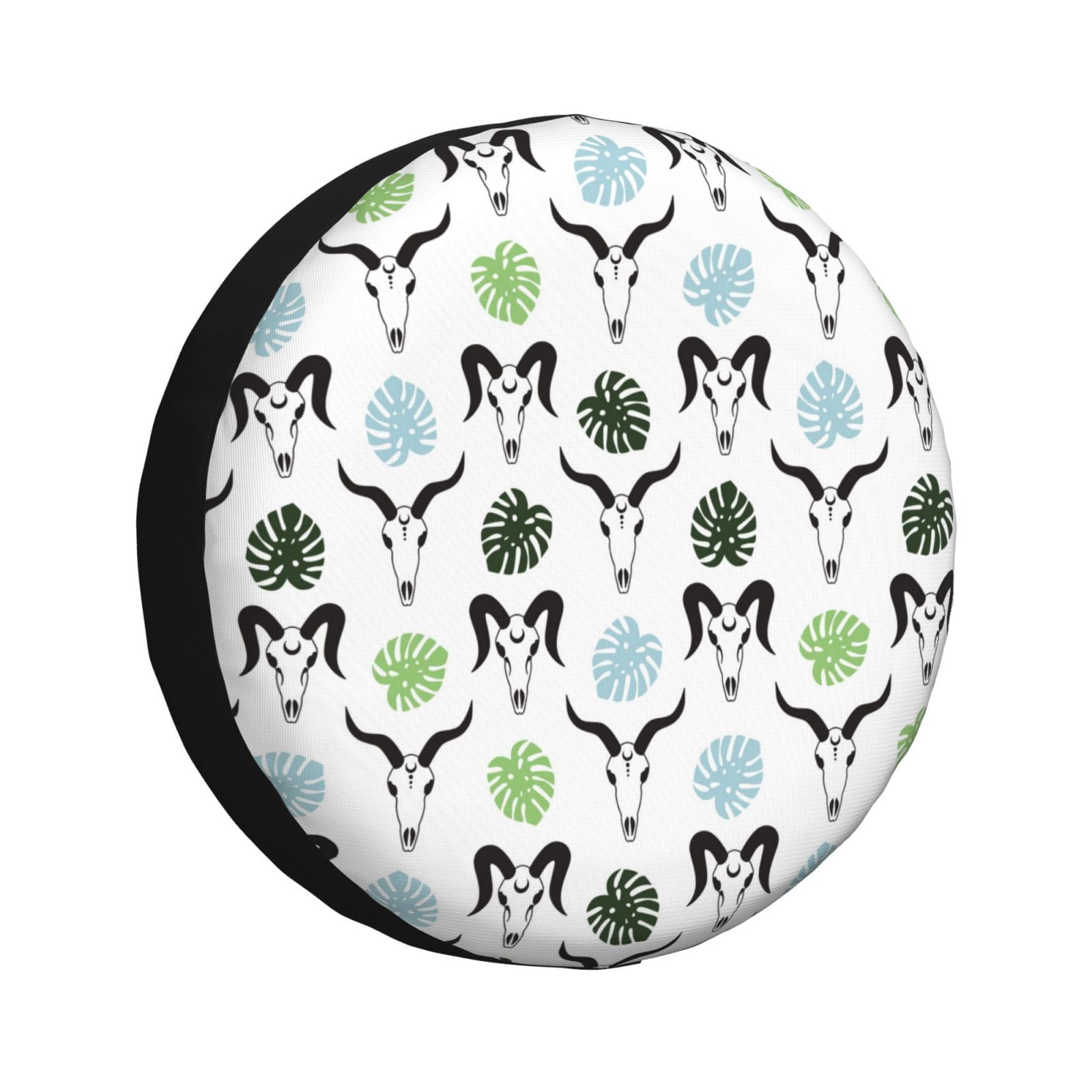 goat skulls leaves cool white Spare Tire Cover for Trailer Camper RV ...