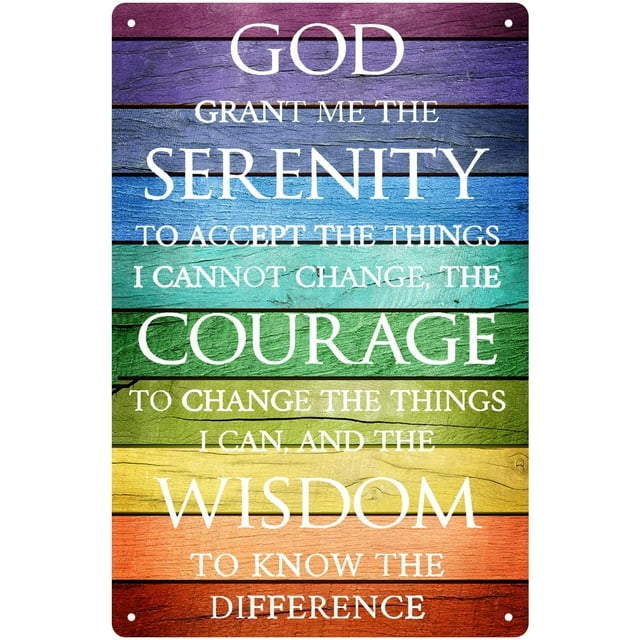 god grant me the serenity tin sign Vintage metal signs Christian Wall ...