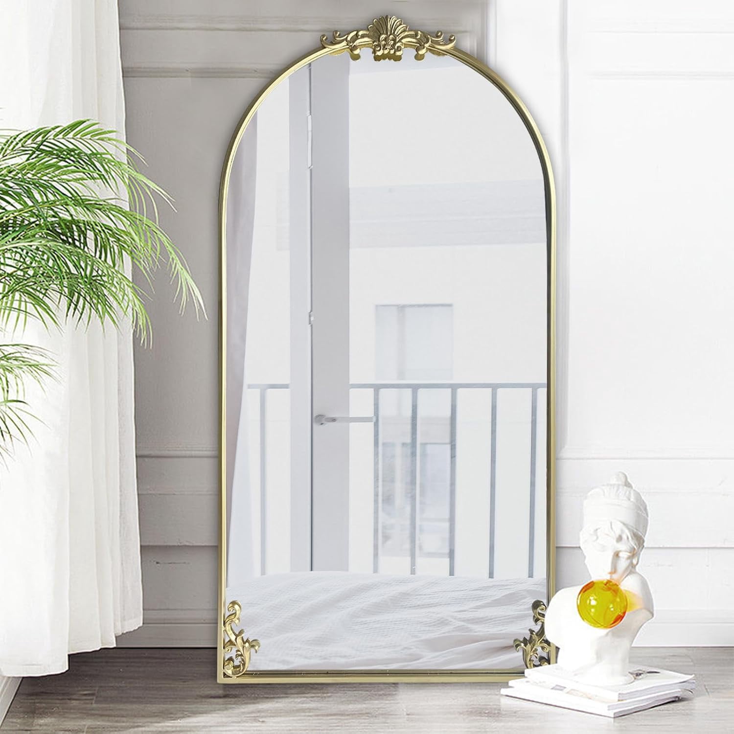 Gold Arched Mirrors, 22"x47" Traditional Arch Mirror, Elegant ...