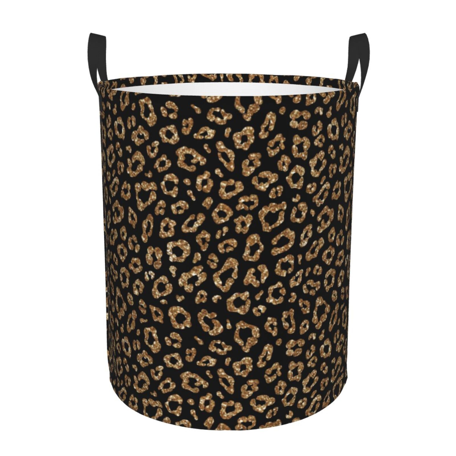 gold glitter leopard print Laundry Basket, Laundry Hamper Waterproof ...