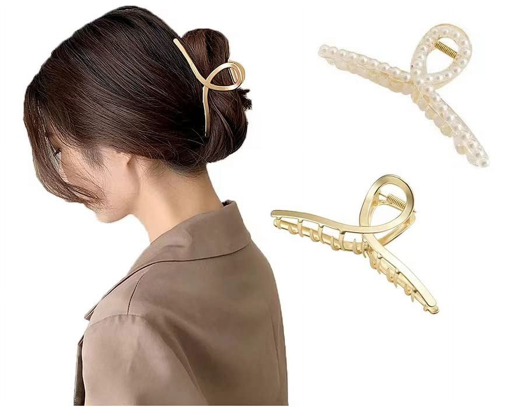 gold metal powerful hair claw clips, retro shark claw clips, hair ...