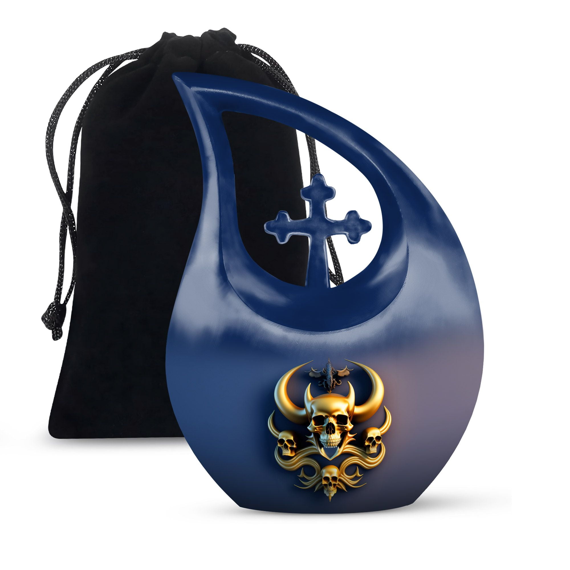 gold skull flower Urn - Large Urns For Human Ashes Adult - Urn For ...