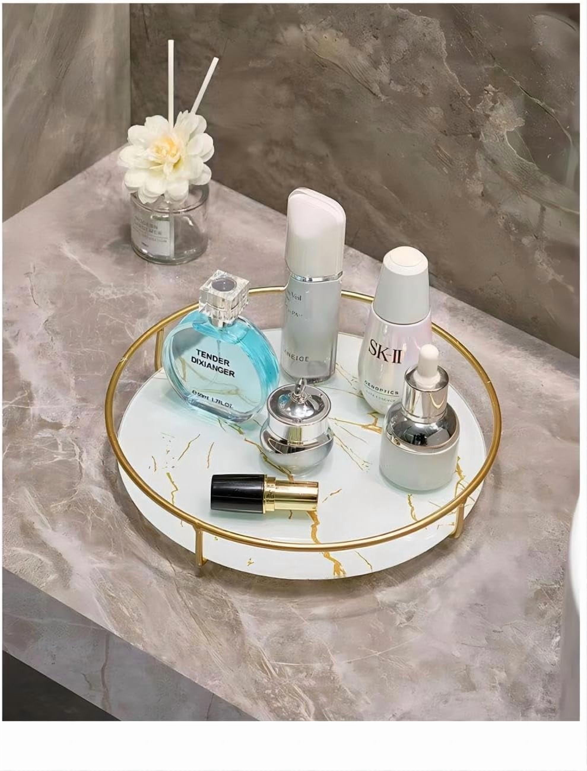 gold storage rack, bathroom table shelf, perfume tray, beautiful ...