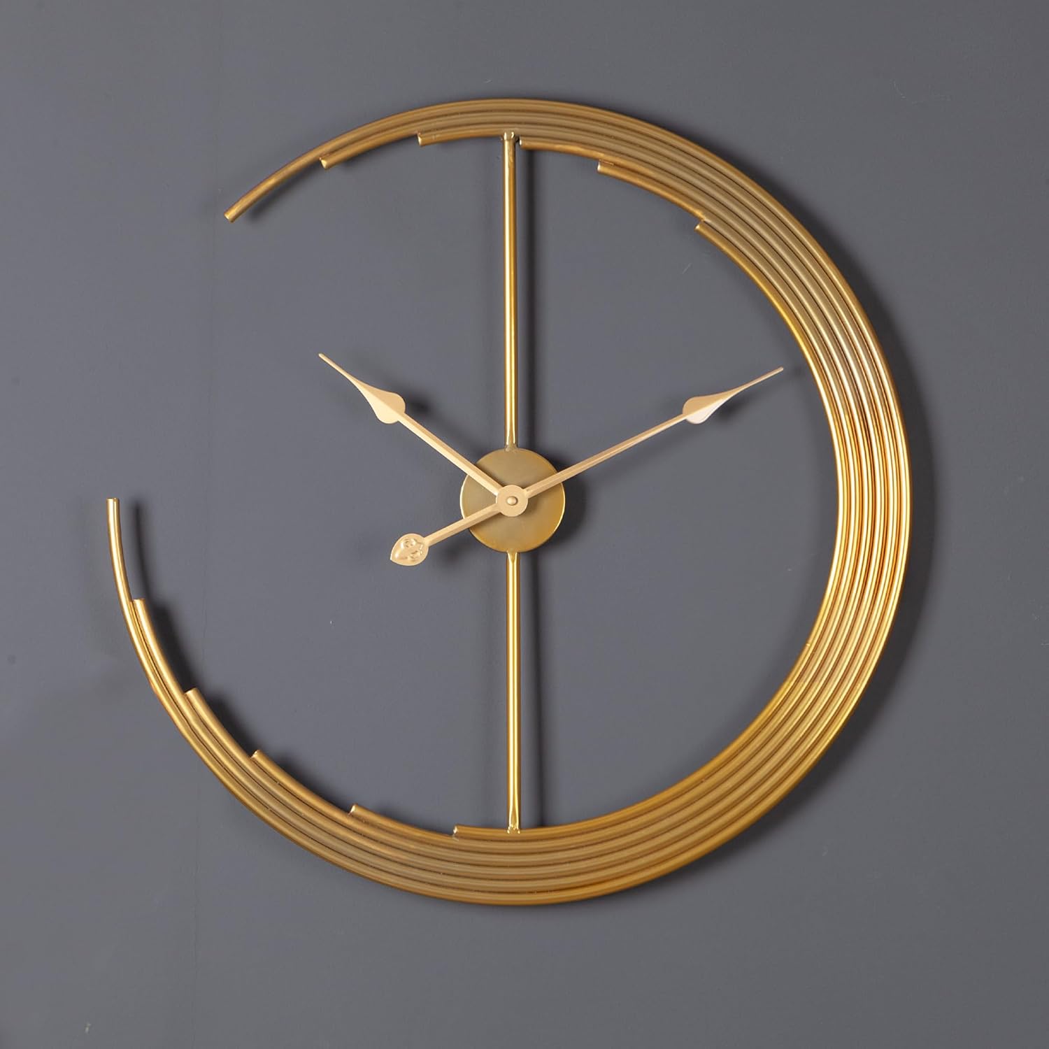 gold wall clock 24 inch vintage metal clock wall, large clocks home ...