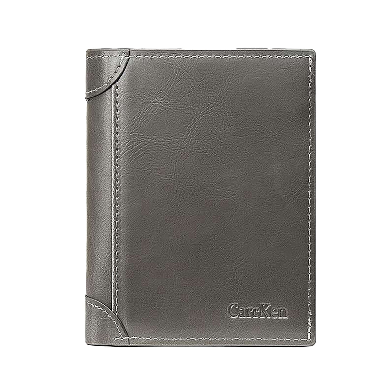 gold wallets Men's Double Loose Leaf Short Solid Color Multi Function ...