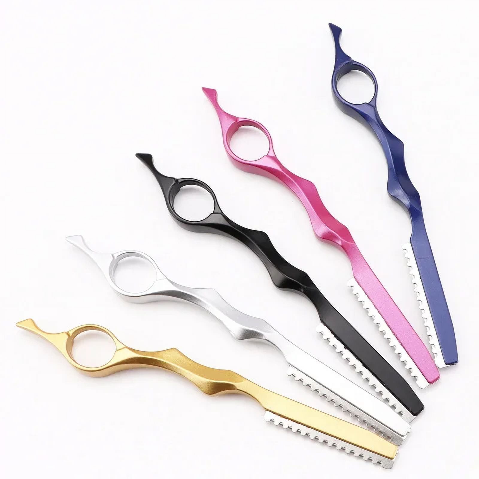 golden Hair Cutting Knife Thinner Thinning Razor Blade Straight Salon ...