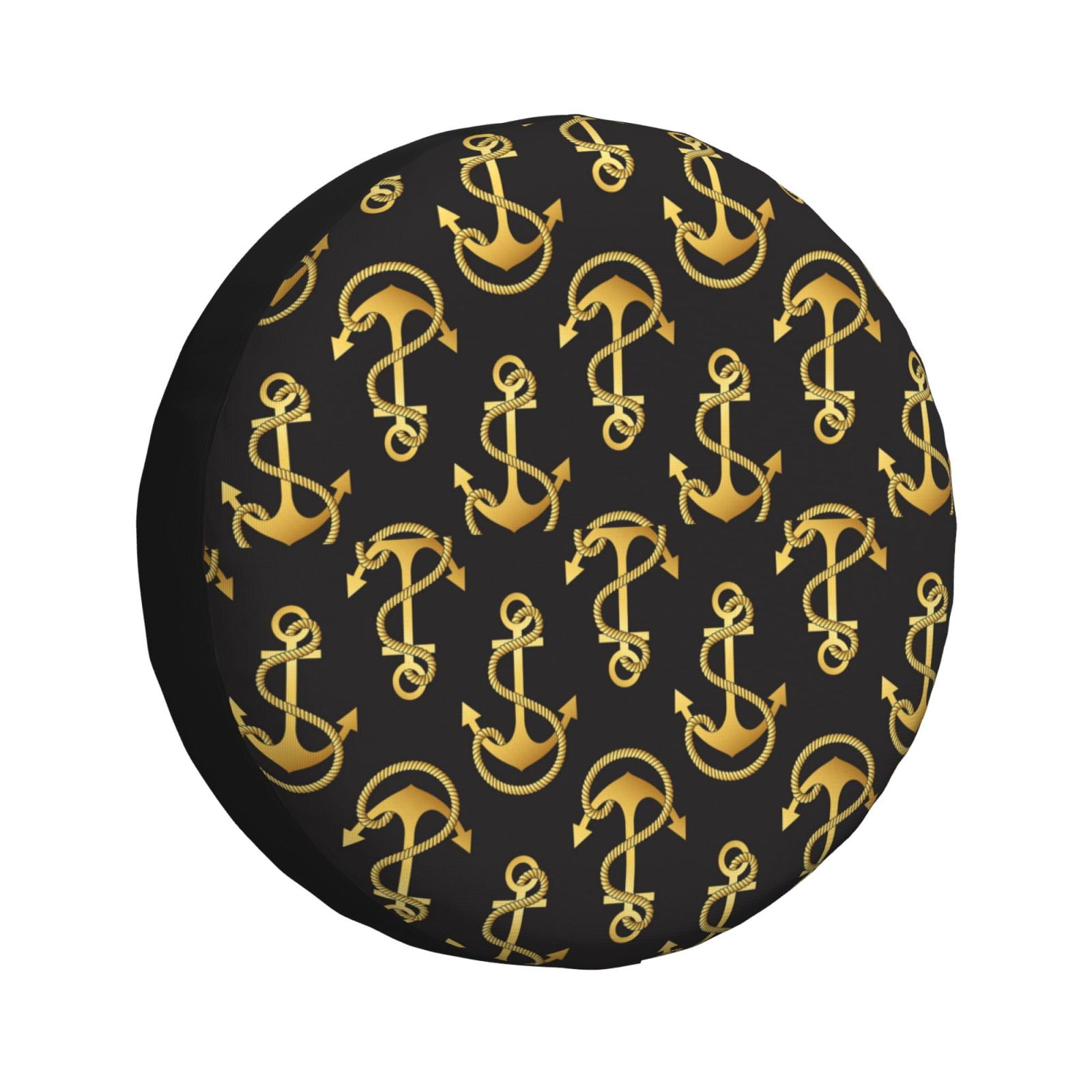 golden anchor rope black cool Spare Tire Cover for Trailer Camper RV ...