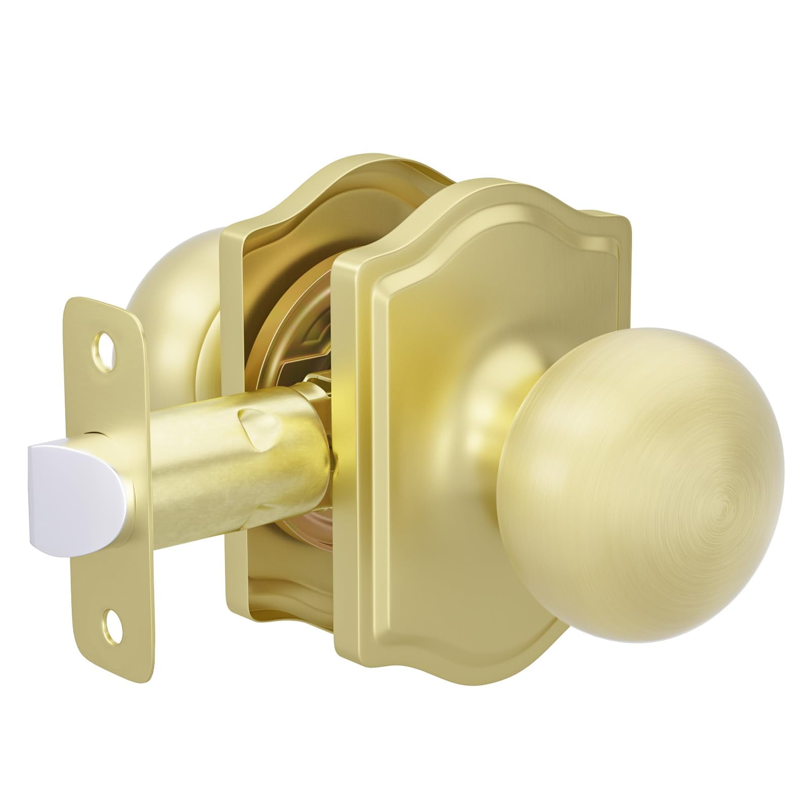 goldenwarm 1 Pack Brushed Gold Passage Door Knobs, Closet Door Knobs Gold Interior for Closet ...