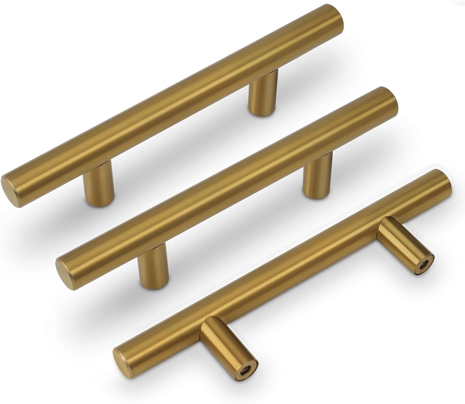 goldenwarm 10 Pack Gold Cabinet Handles Brushed Brass Drawer Pulls Gold ...