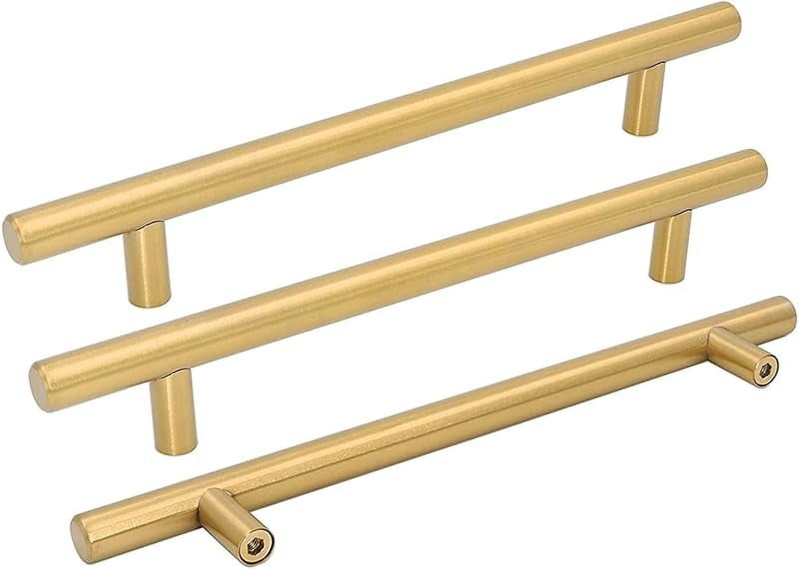 goldenwarm 10 Pack Gold Cabinet Handles Brushed Brass Drawer Pulls Gold ...