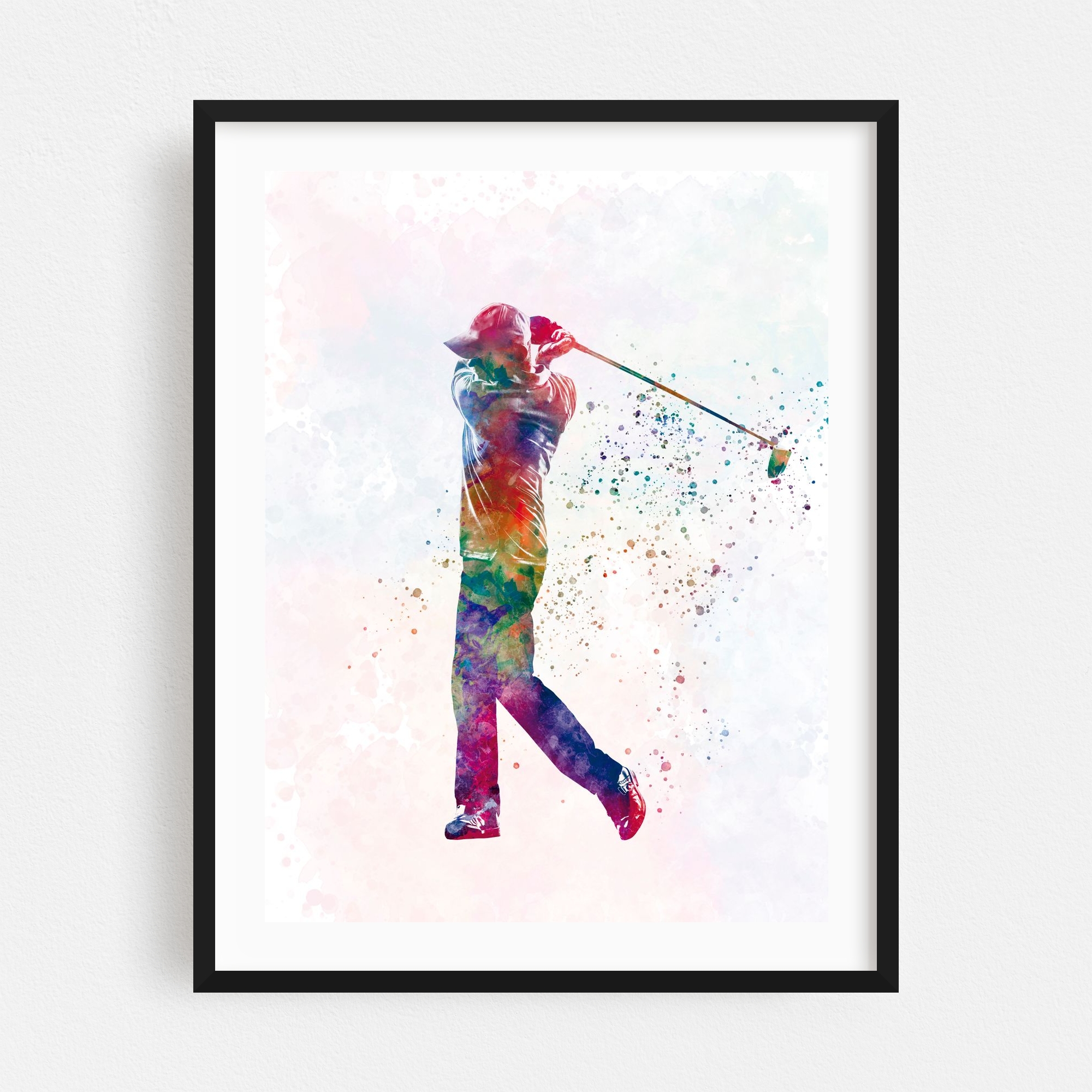 golf player 01 - Illustration Abstract Modern Art Black Framed Wall Art ...