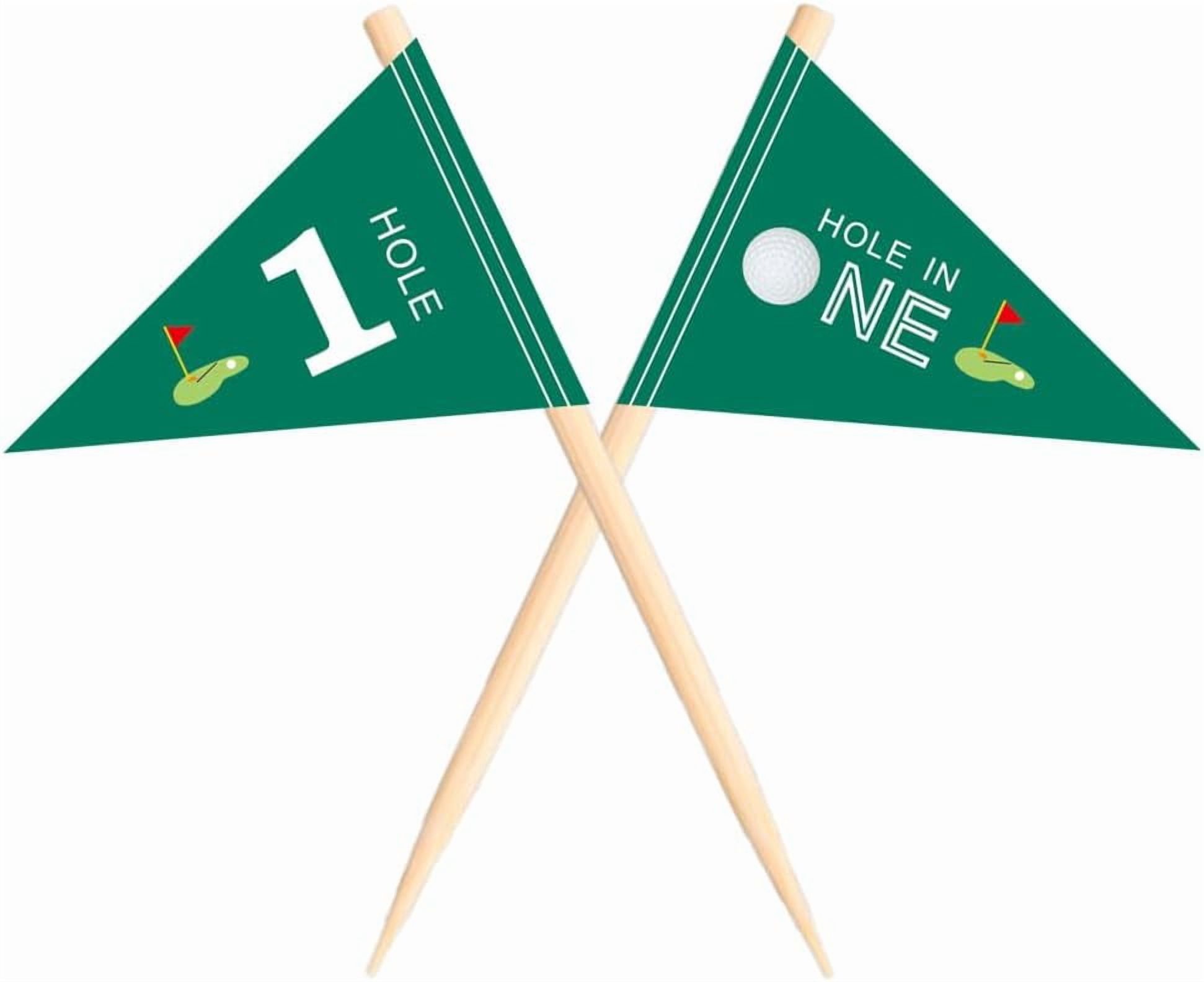 golf themed toothpick flags, 20 pcs hole in one 1st birthday golf ...