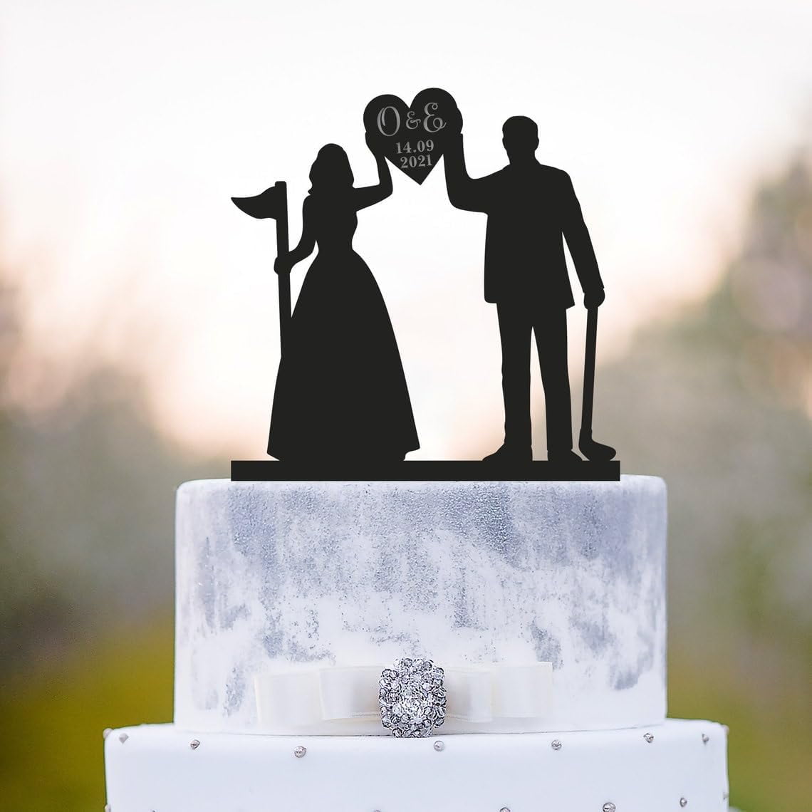golf wedding cake topper initials,Golf lover wedding bride and groom ...