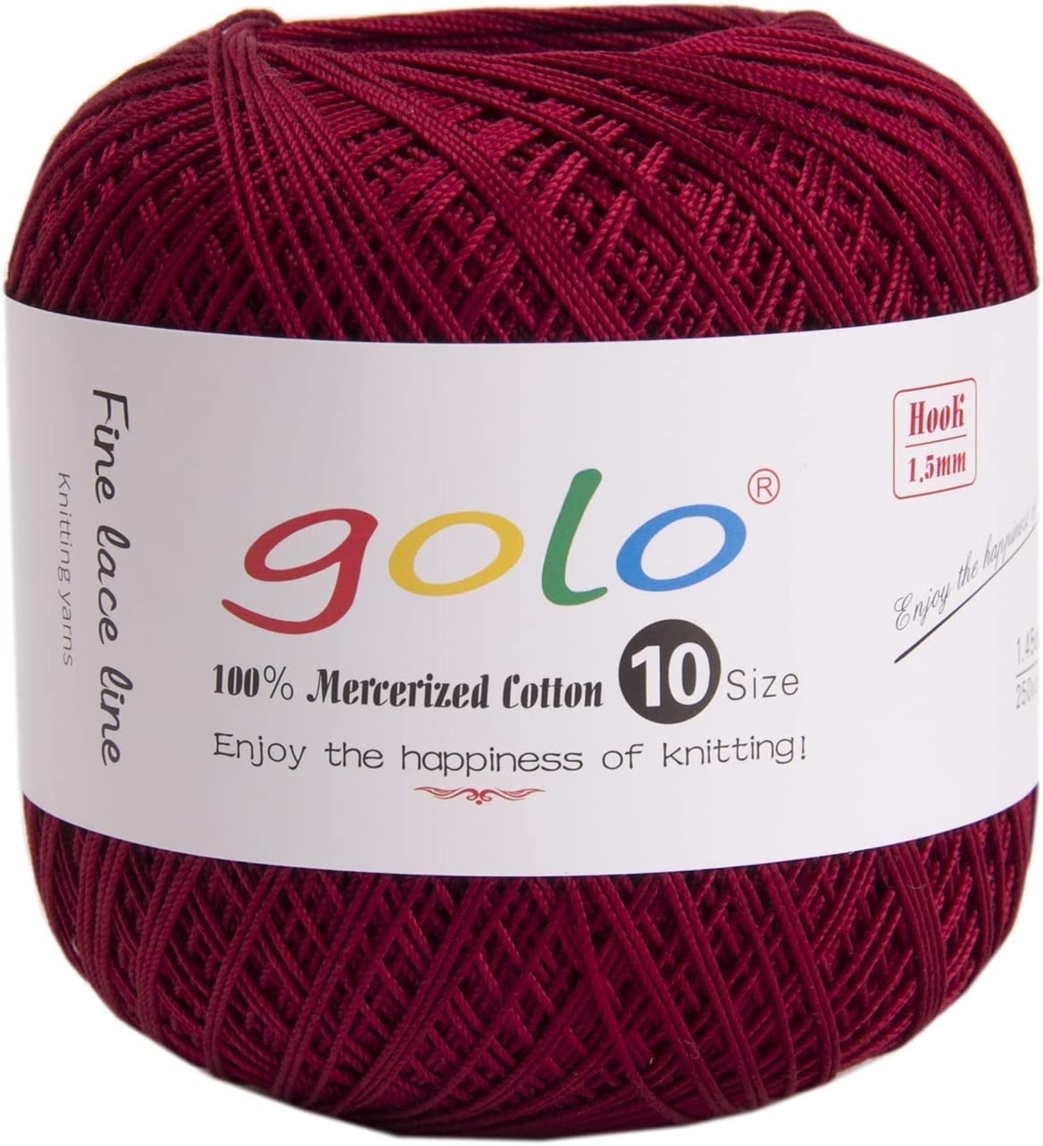 golo Mercerized Cotton Crochet Thread, Size 10 Yarn for Crocheting and ...