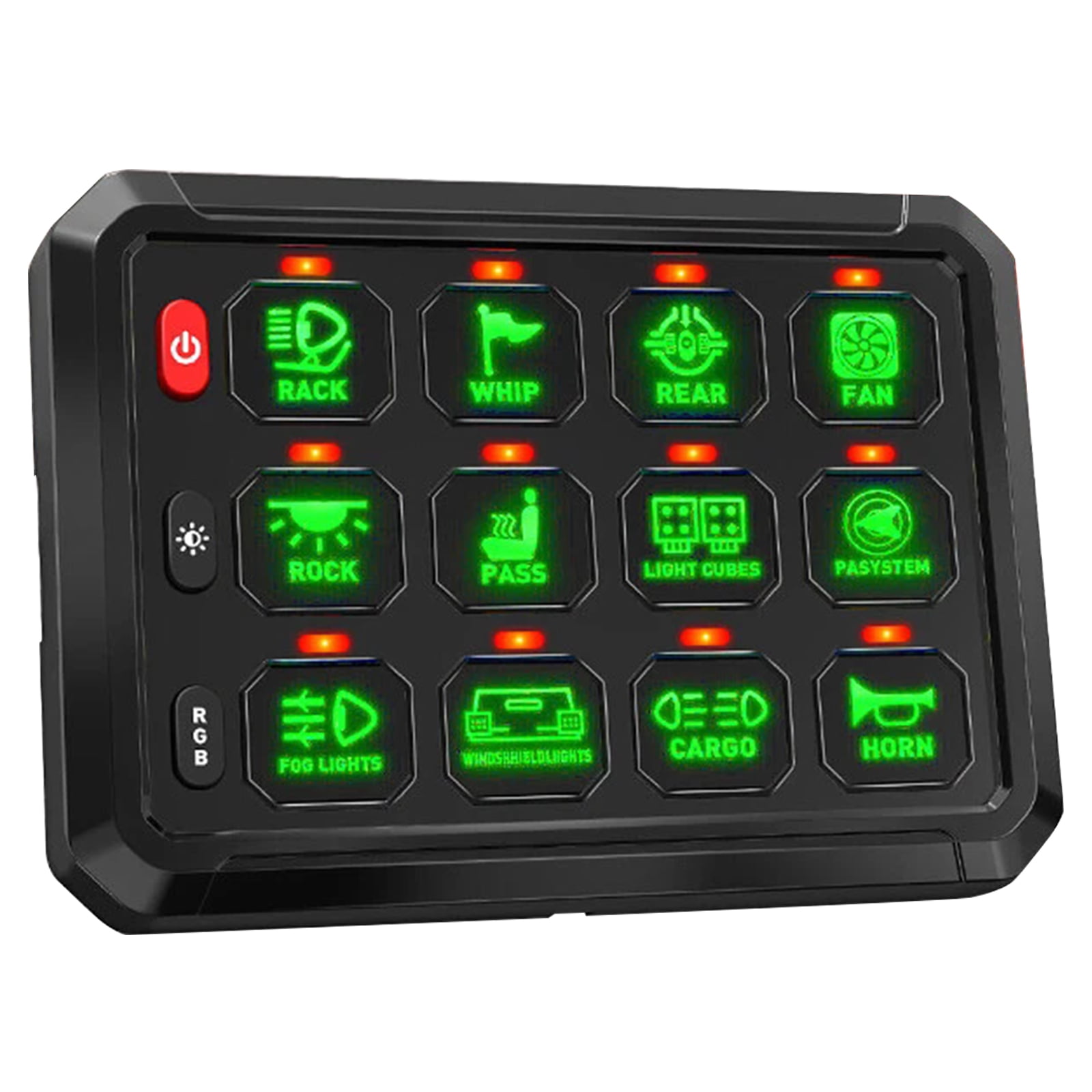 golytefs 12 Gang Switch Panel Ed Toggle Switch Box Backlight for Truck ...