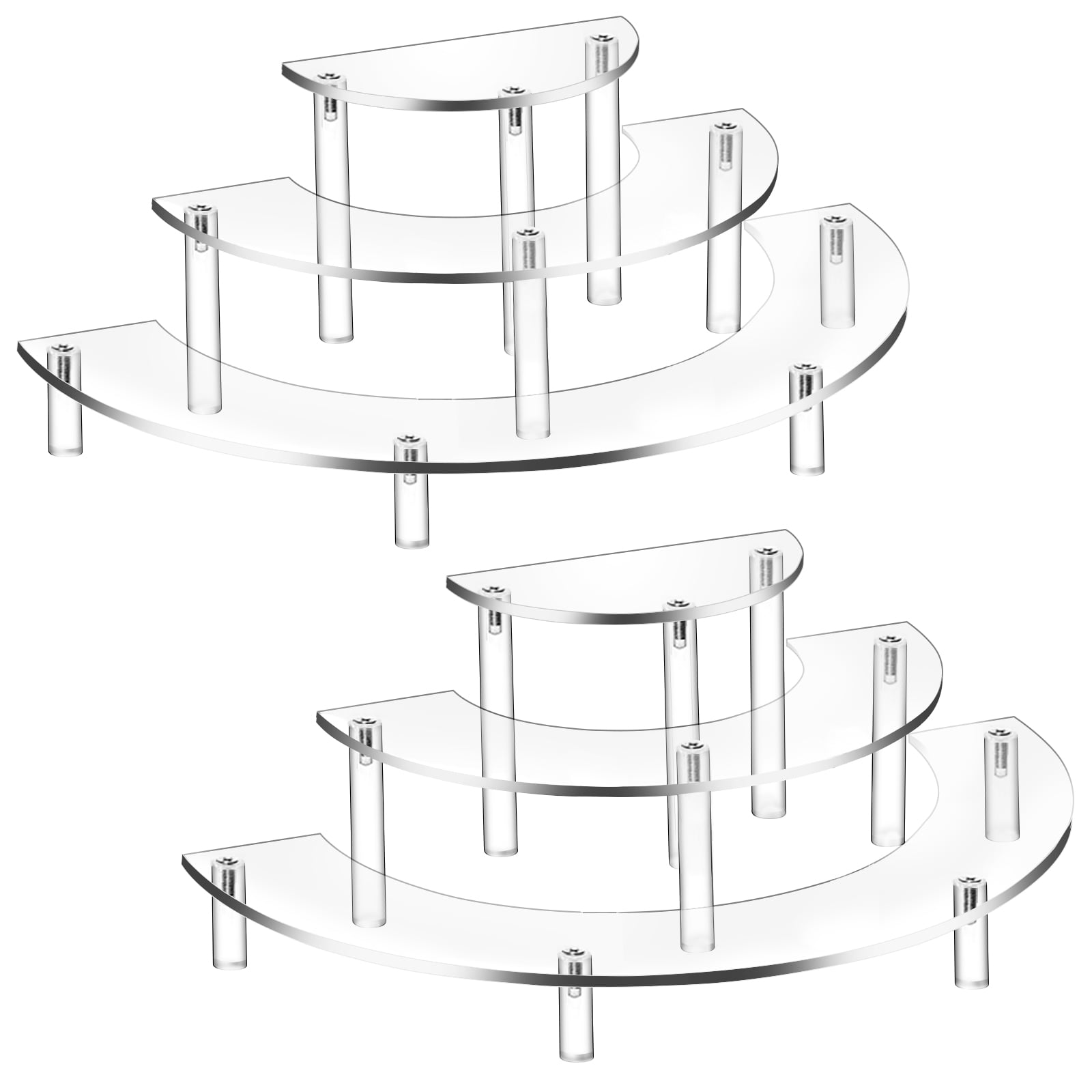 golytefs 2 Pack Acrylic Risers Display Stand - Walmart.com