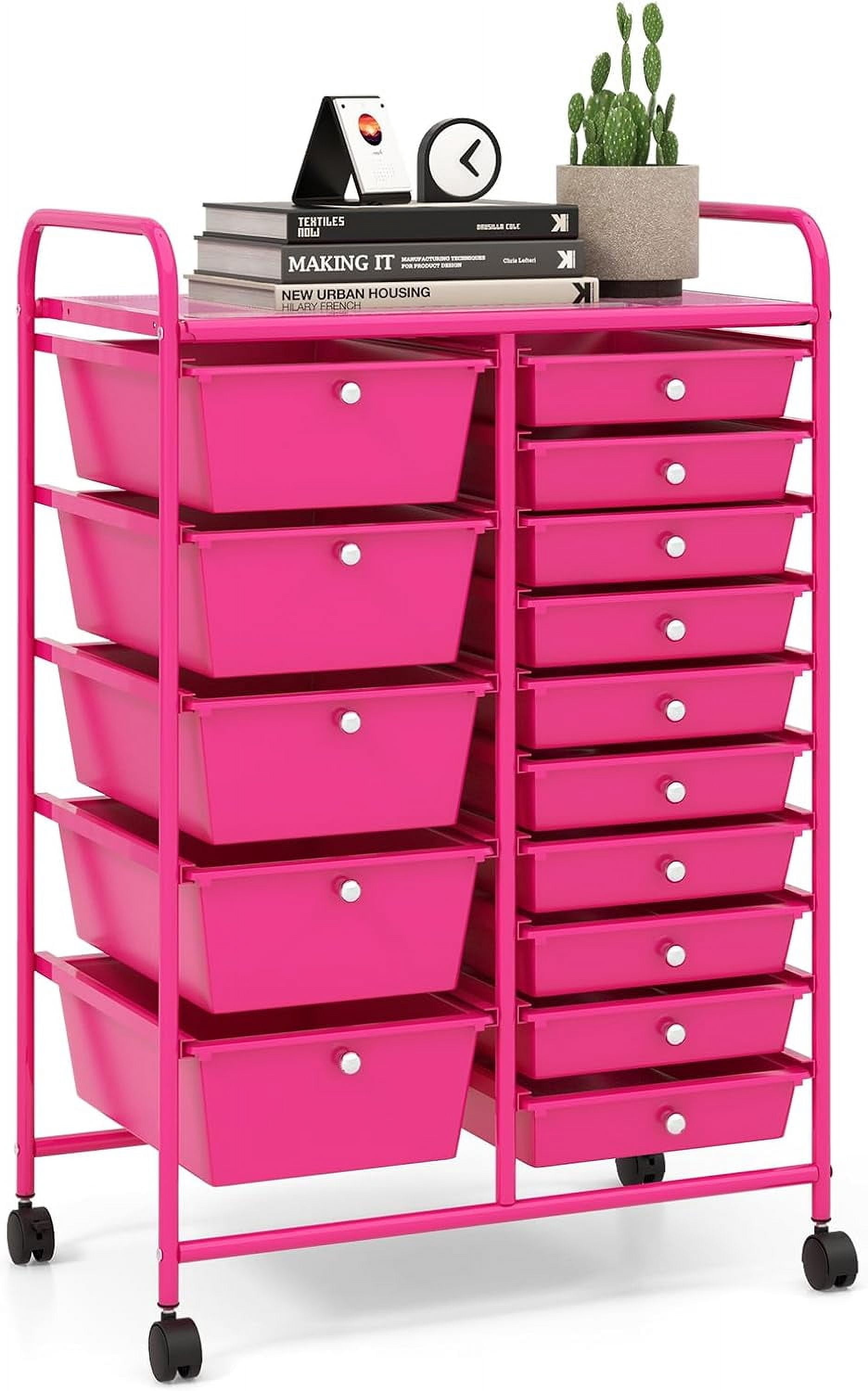 good fortune 15-Drawer Rolling Storage Cart, Multipurpose Rolling ...