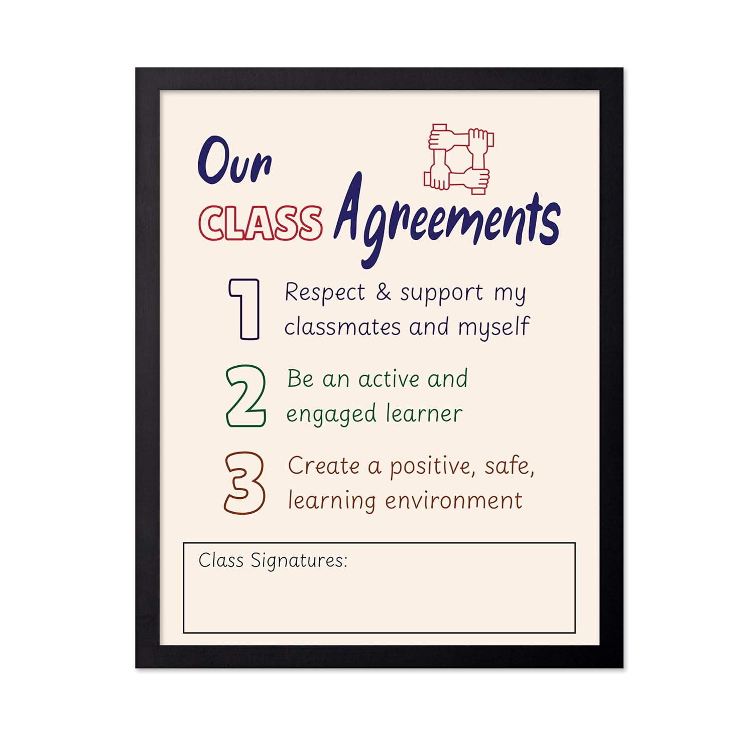 good fortune Art Our Class Agreements Poster - Learning Environment Print - Preppy Art ...