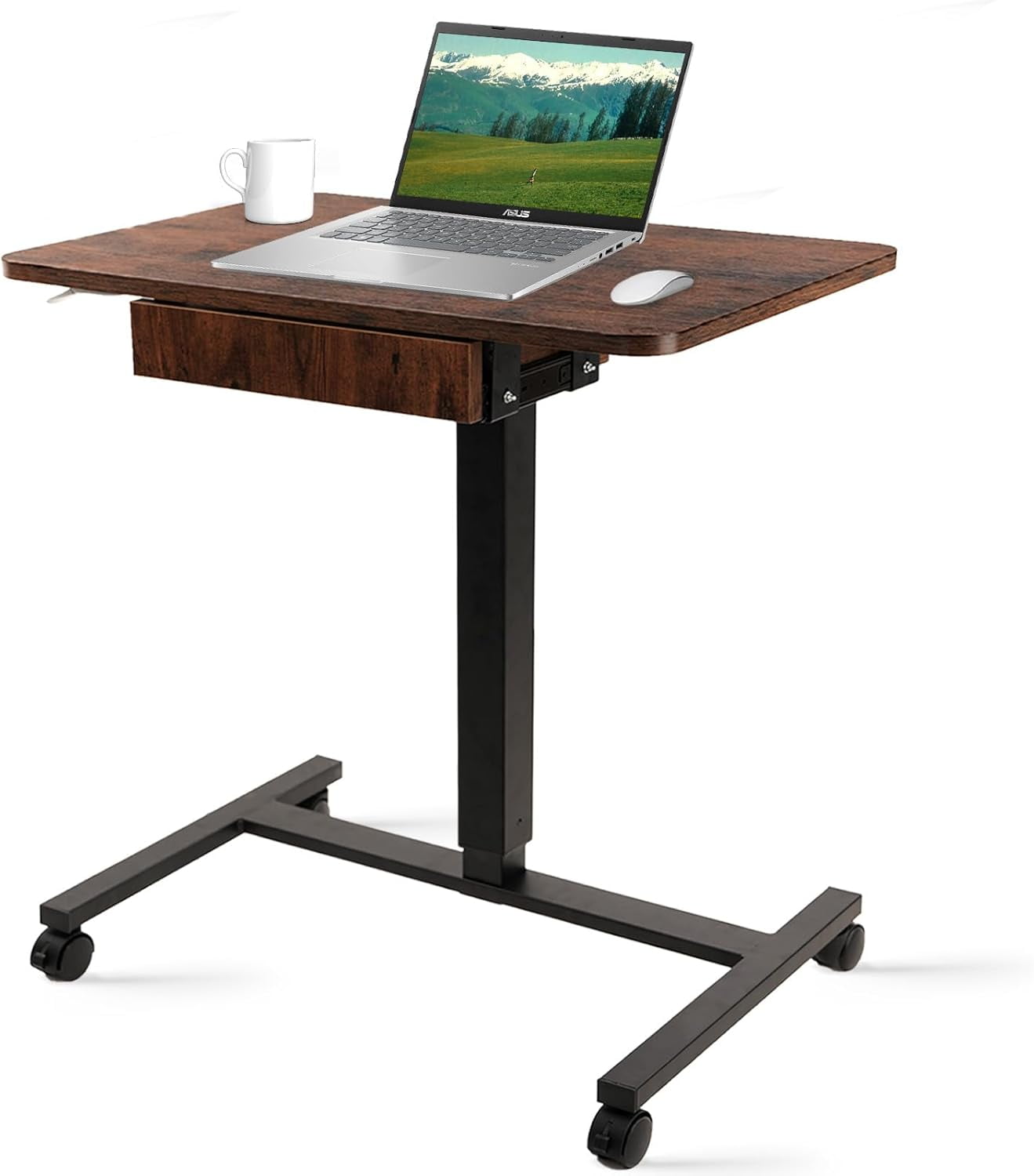 good fortune Mobile Laptop Standing Desk, Height Adjustable Teacher ...