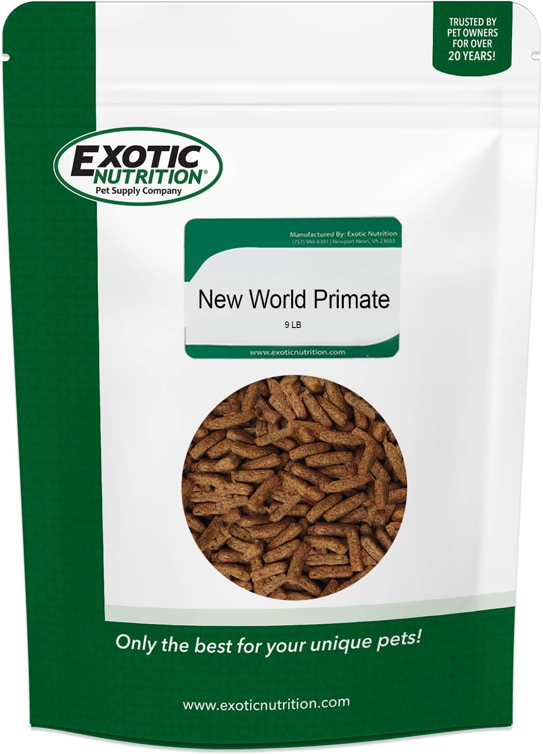 good fortune New World Primate Diet (9 lb.) - Highly Nutritional Food ...